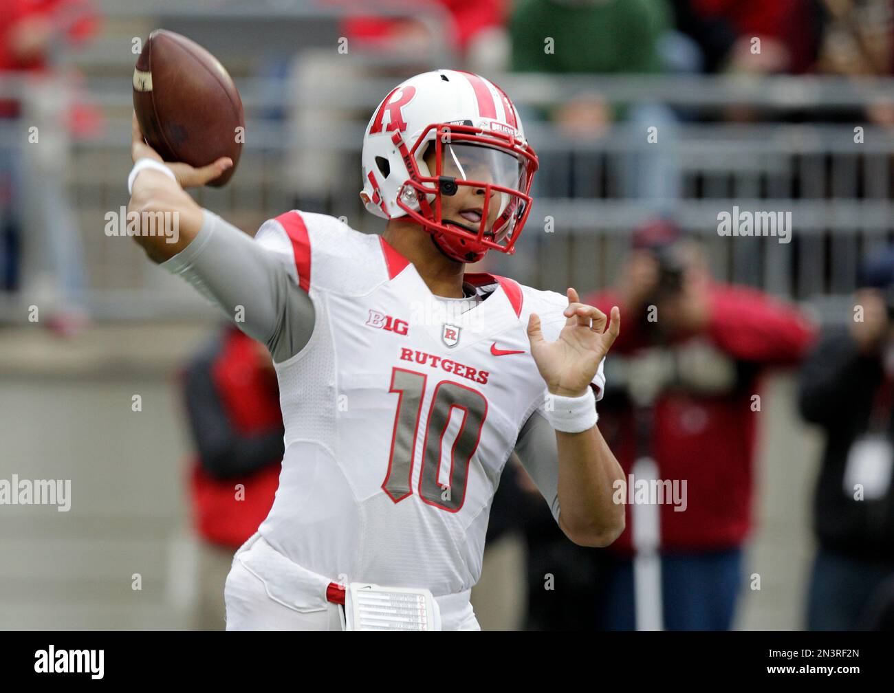 Rutgers quarterback Gary Nova throws a pass against Ohio State during ...