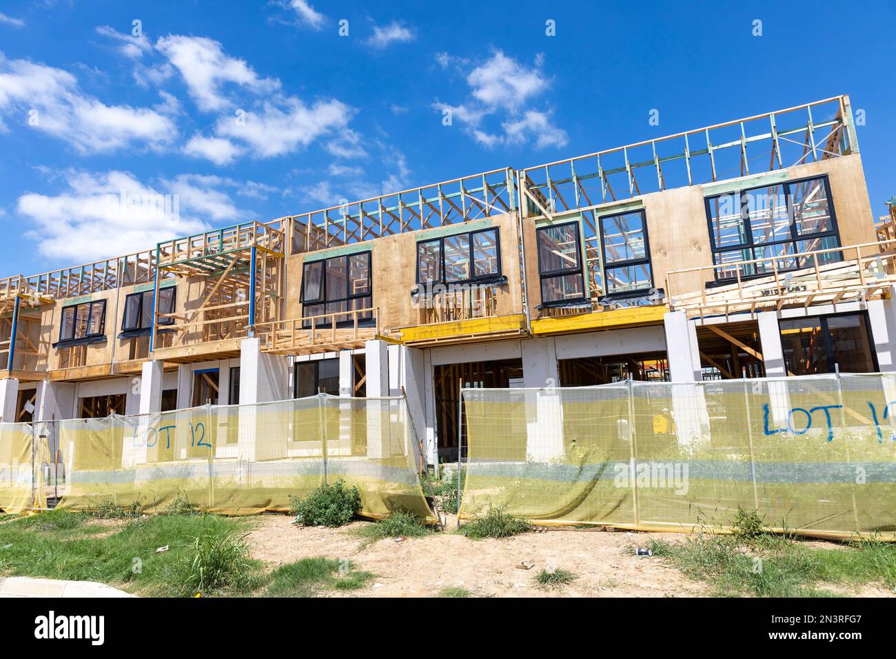 Australian housing development, new timber framed homes being built in ...