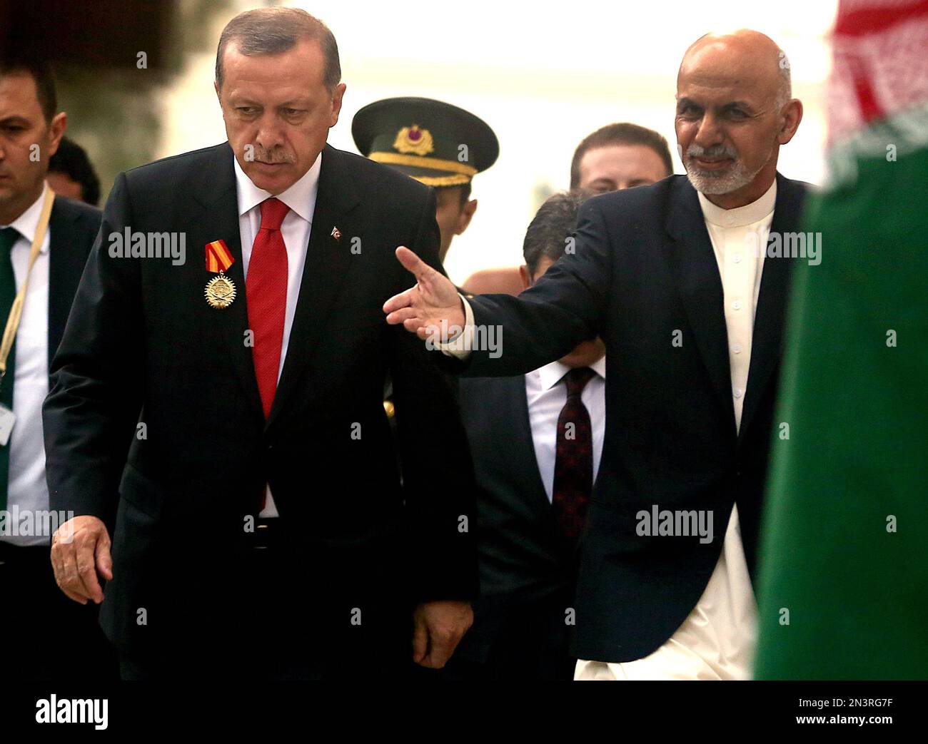 Afghanistan's President Ashraf Ghani Ahmadzai, right, and Turkish ...