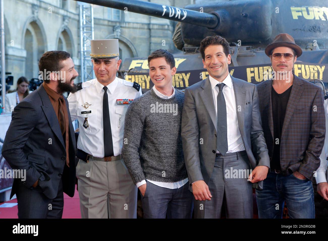 From left: Shia LaBeouf, General of the French army Christian Baptiste ...