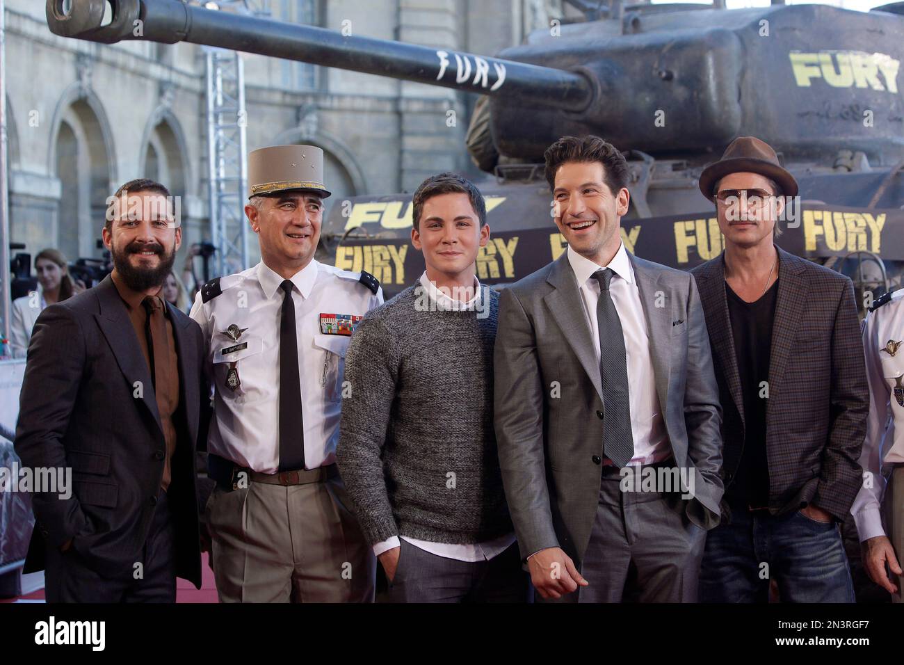 From left: Shia LaBeouf, General of the French army Christian Baptiste ...