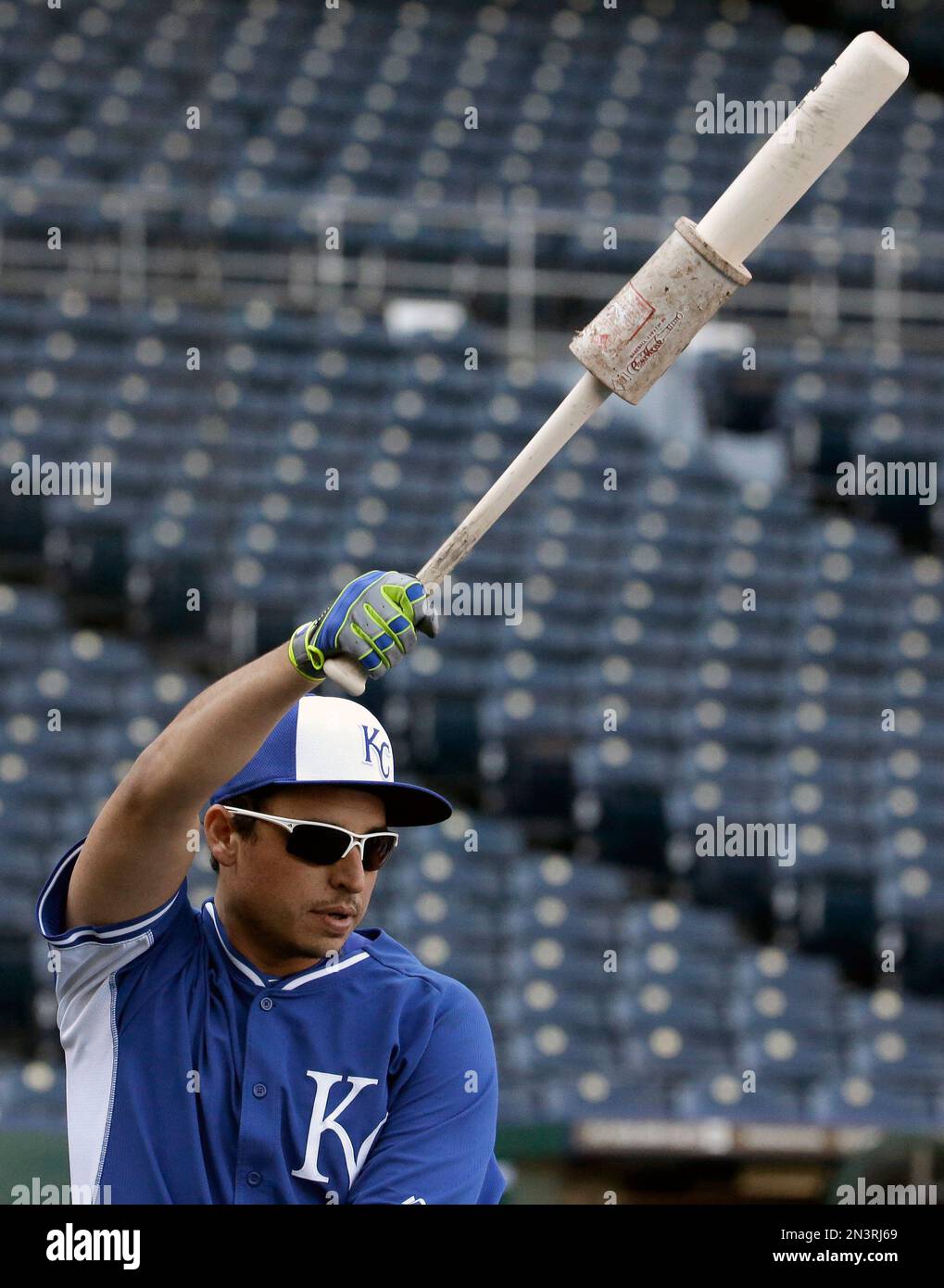 Kansas City Royals' Jason Vargas gets ready to bat during baseball ...
