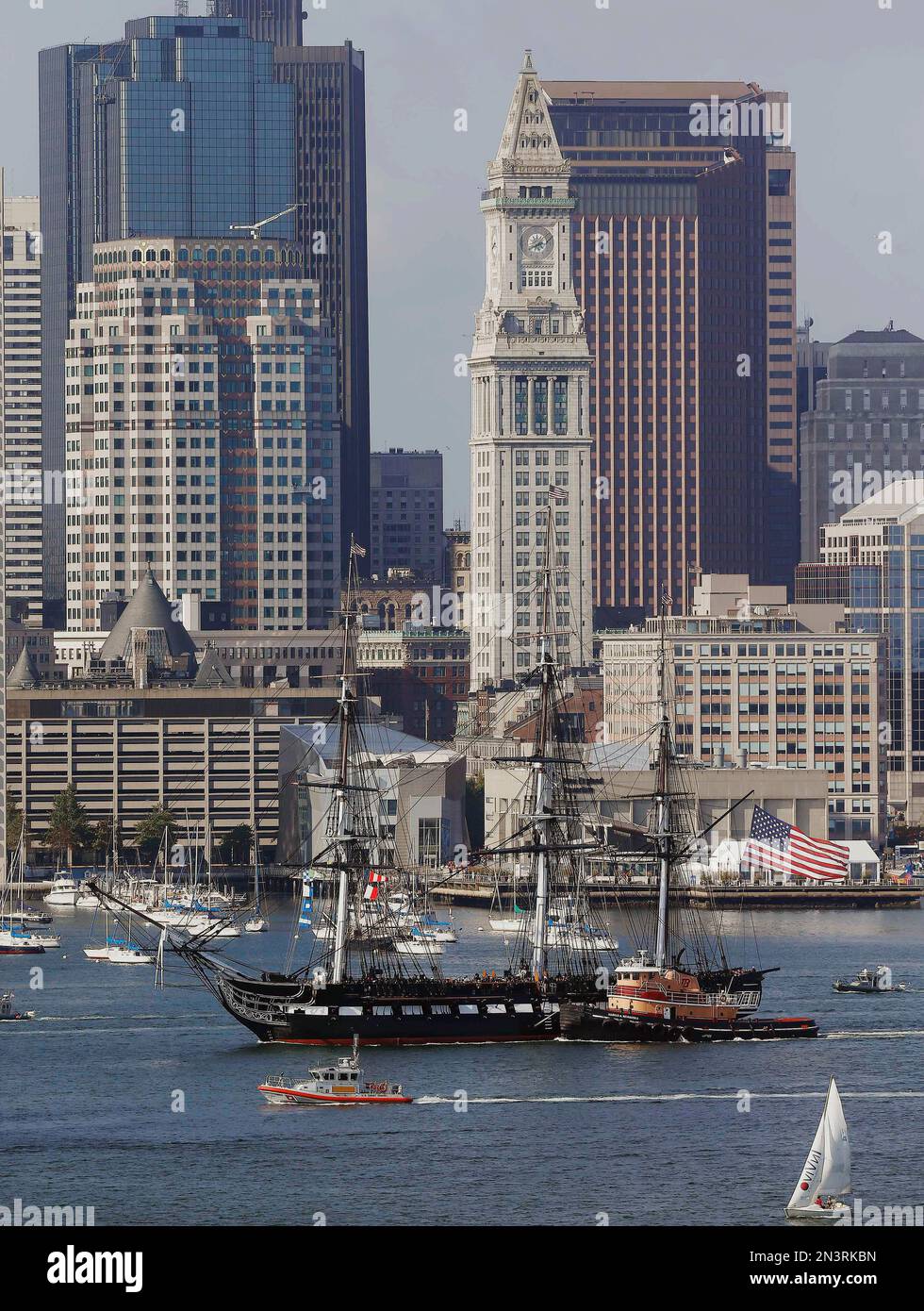 The USS Constitution takes a final tour of Boston Harbor in Boston ...