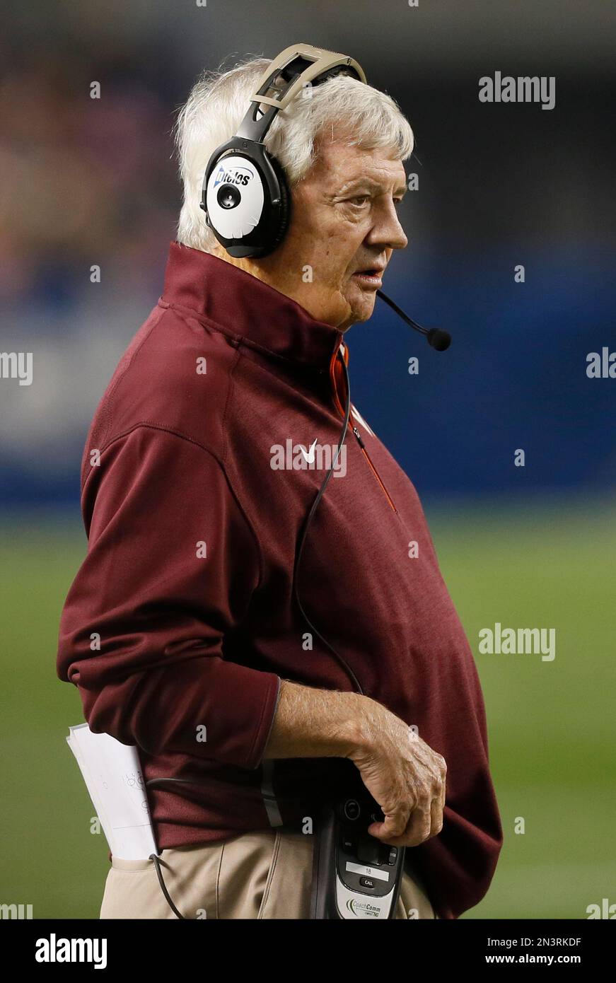 Virginia Tech head coach Frank Beamer during the NCAA football game ...