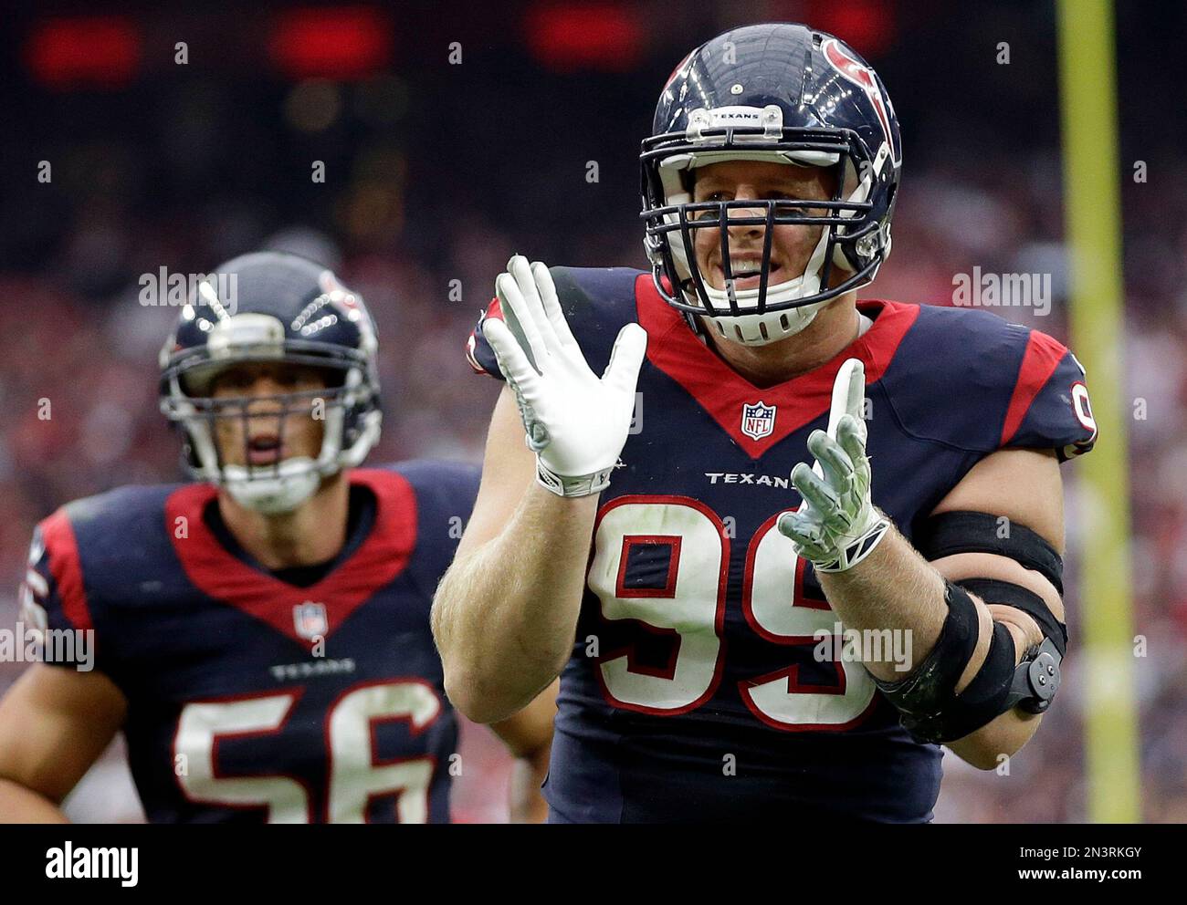 FILE - In this Sept. 28, 2014, file photo, Houston Texans defensive end ...