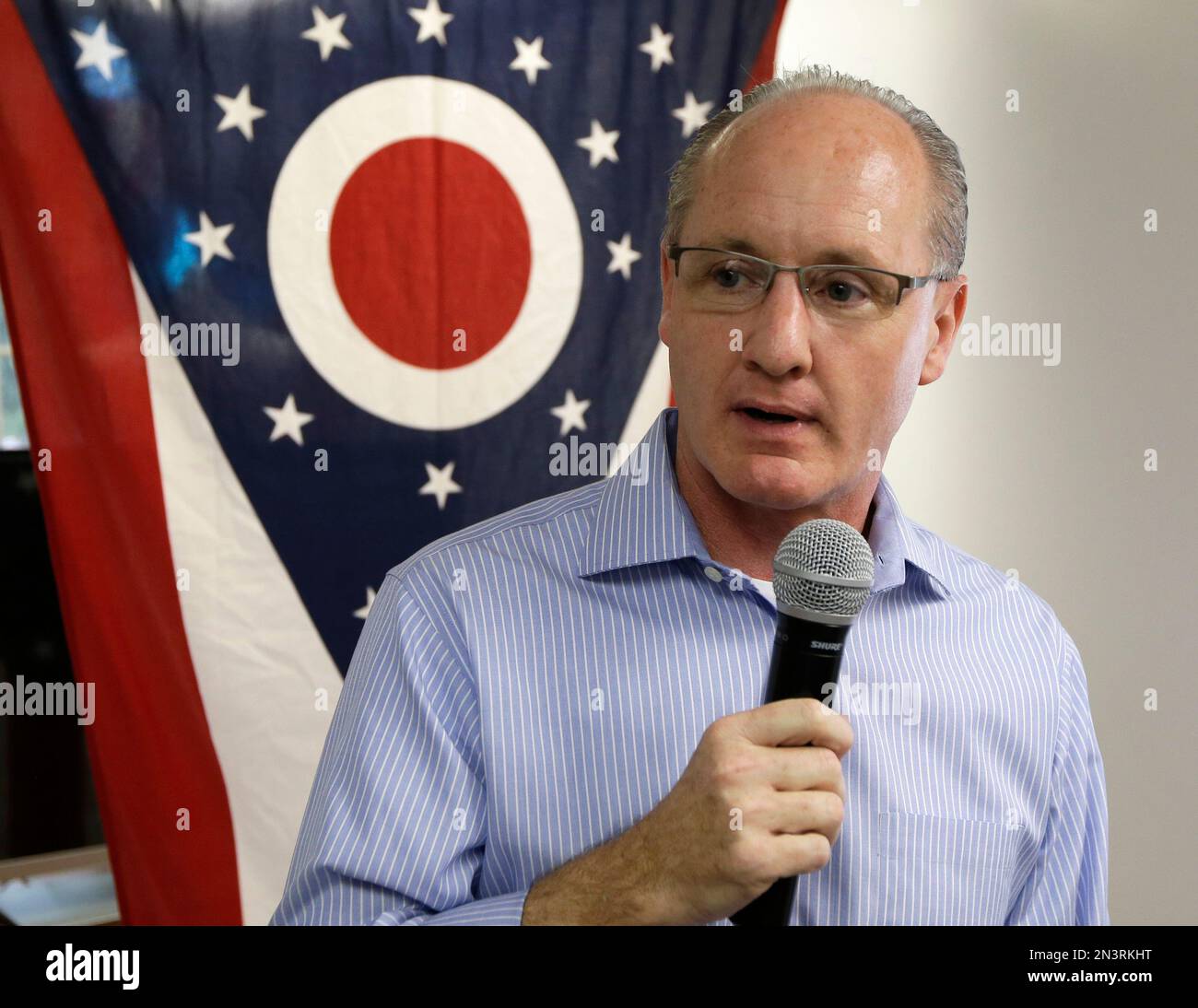 Ohio Republican state senator Bill Beagle speaks during a rally at ...