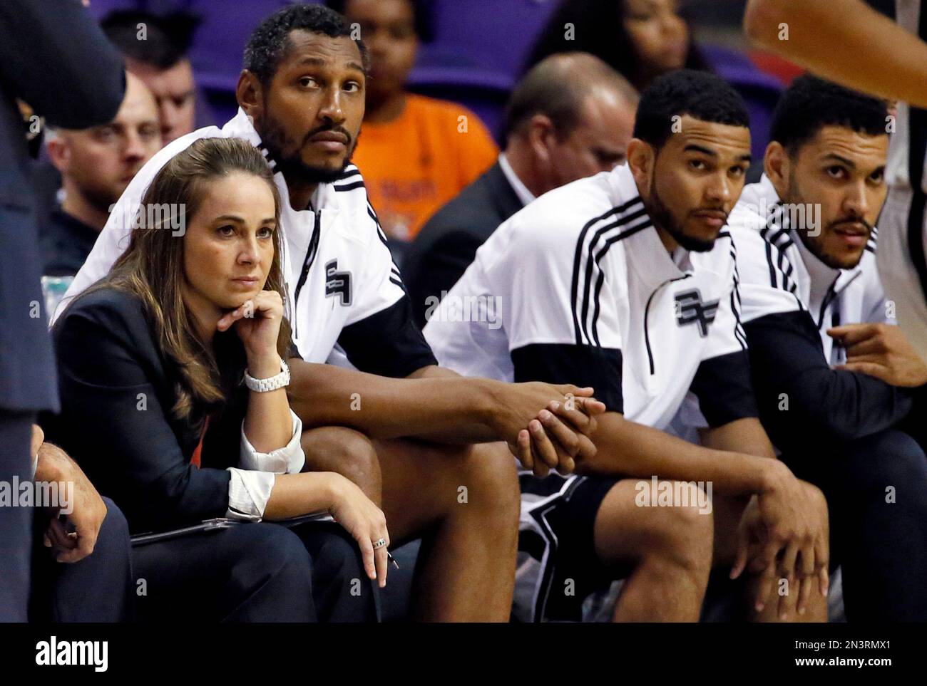 San Antonio Spurs assistant coach Becky Hammon watches during the ...