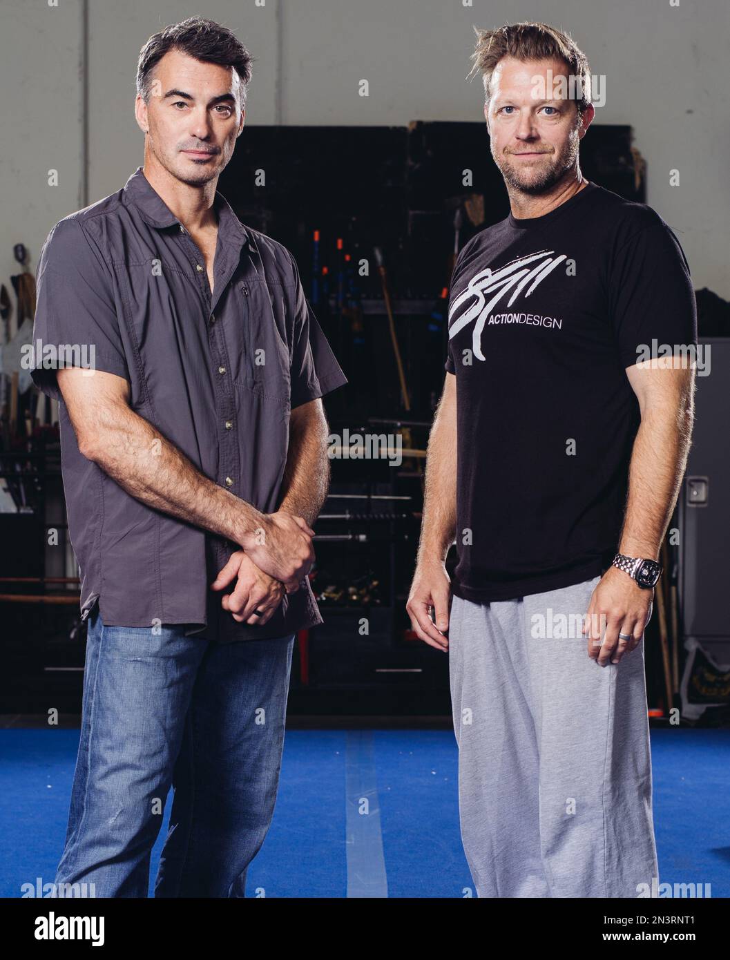 In this Tuesday, Oct. 7, 2014 photo, Chad Stahelski, left, and David ...