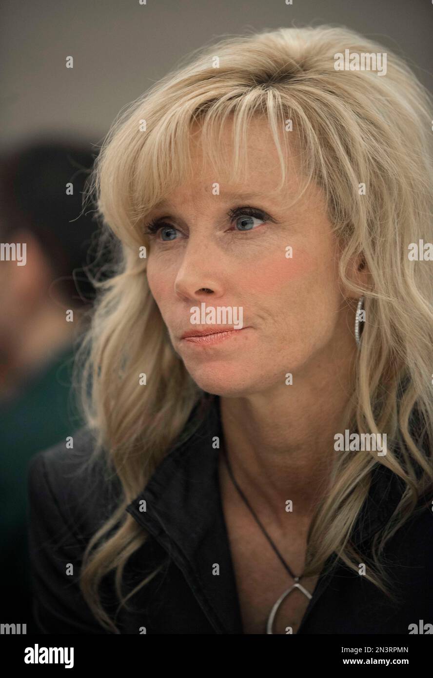 Michigan State women's head coach Suzy Merchant talks with reporters ...