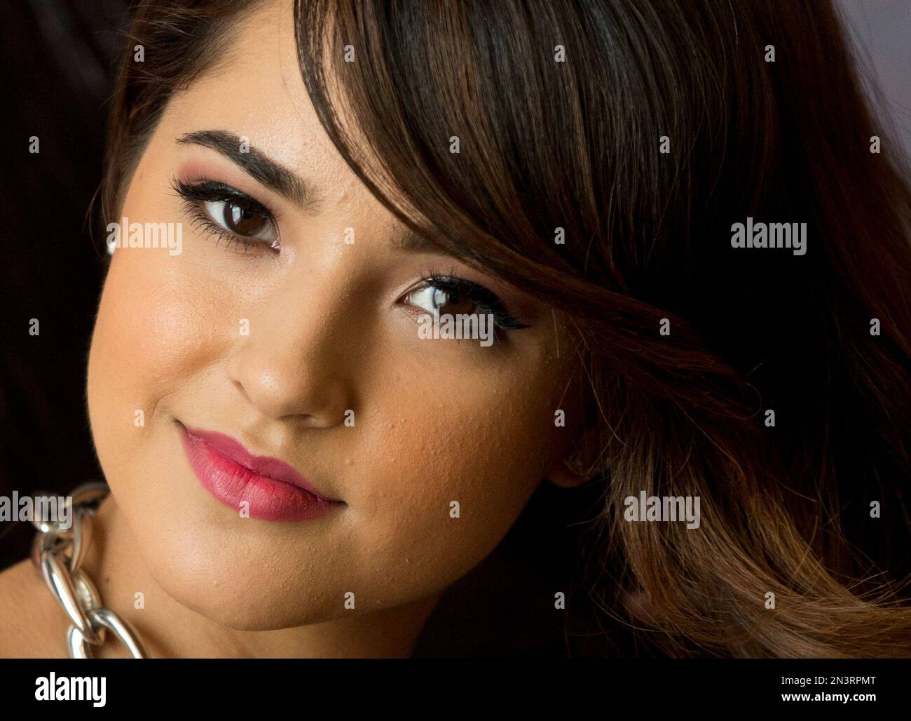 U.S. singer Becky G poses during a photo call at a hotel in Mexico City ...