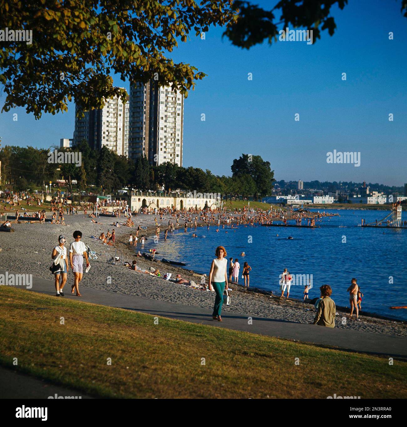 English Bay in Vancouver, nestled between Stanley Park and the ...