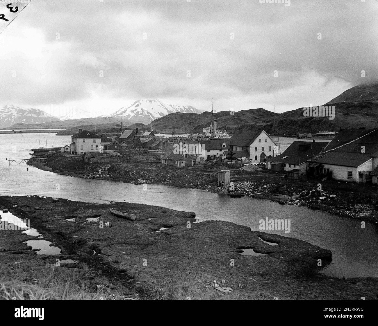 Unalaska, also called Iliuliuk village, in the Aleutian Islands, Alaska ...