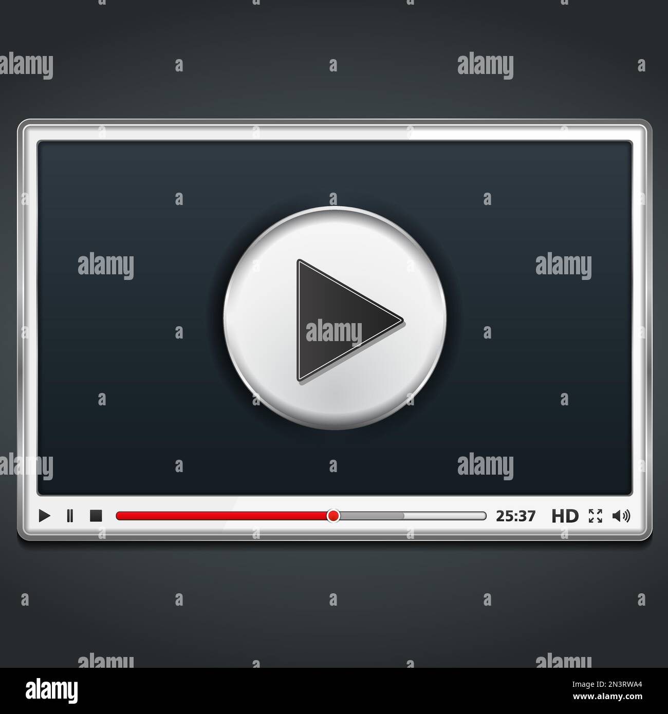 White video player template, vector eps10 illustration Stock Vector ... White video player template, vector eps10 illustration Stock Vector ...