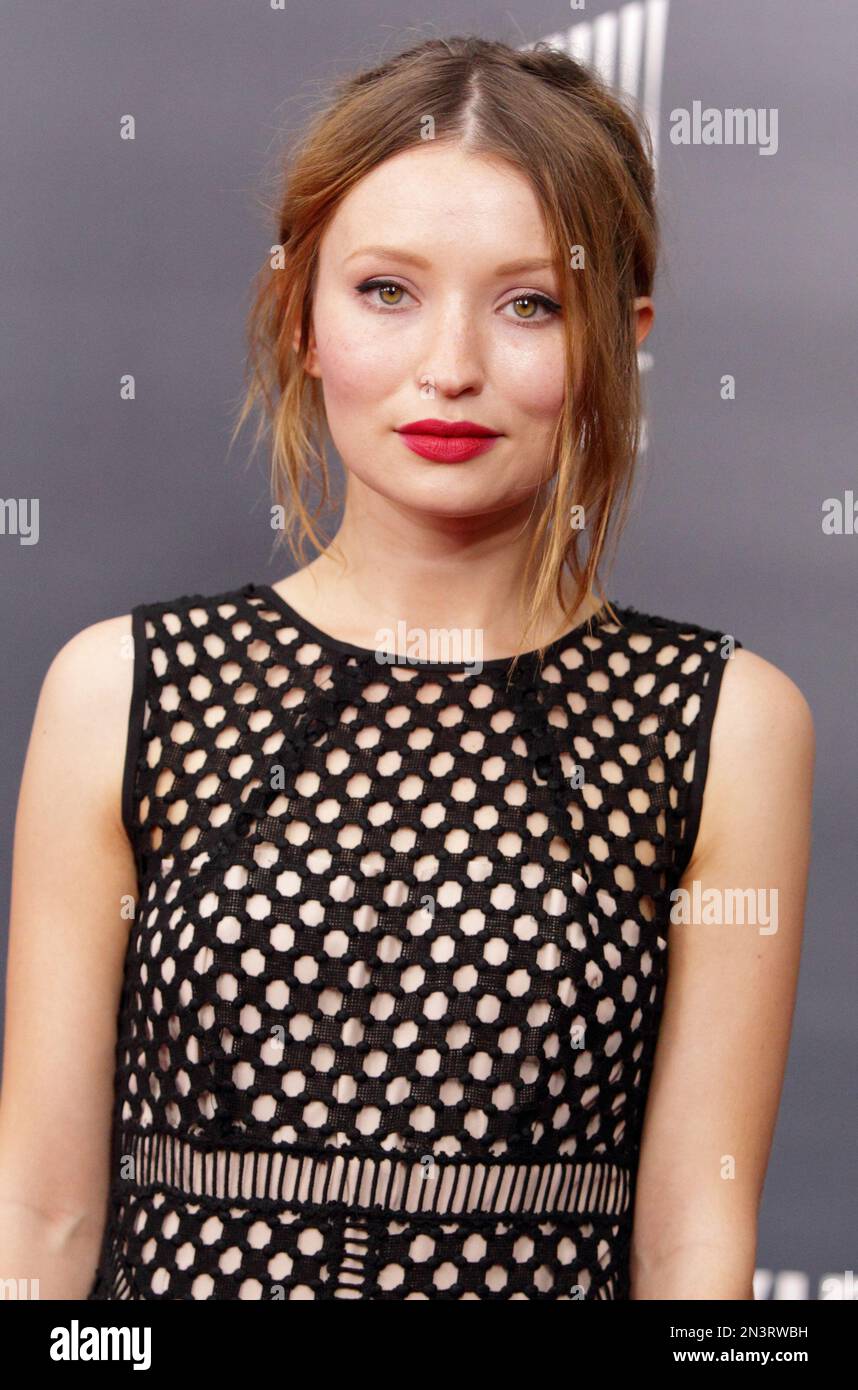 Actress Emily Browning arrives for the world premiere of “Fury” at the ...