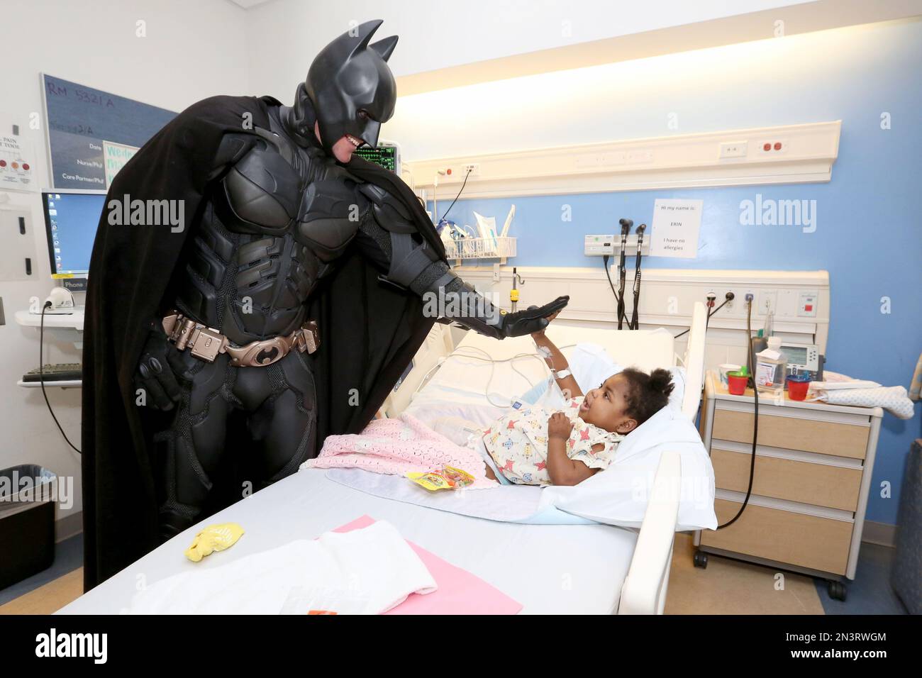 IMAGE DISTRIBUTED FOR SPIRIT HALLOWEEN - Batman visits patients to ...