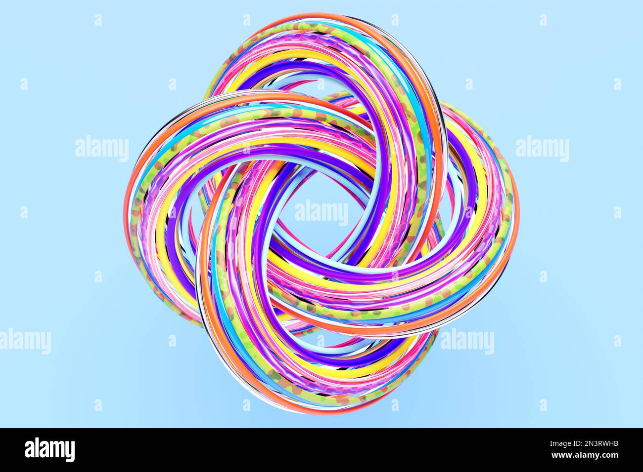 3D illustration of a colorful node. Fantastic shape .Simple geometric ...