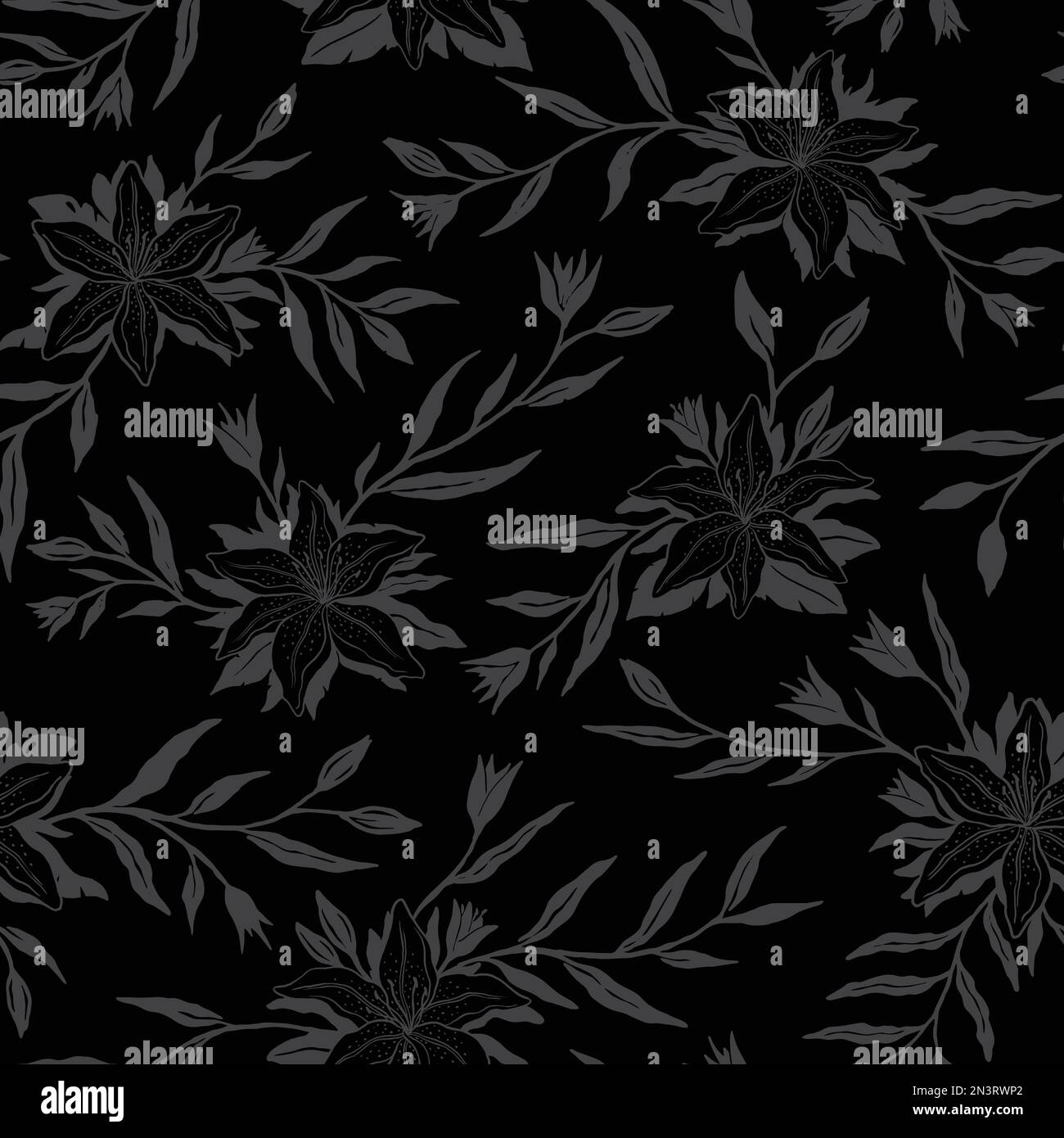 Lily flower seamless pattern. Vector illustration floral design ...