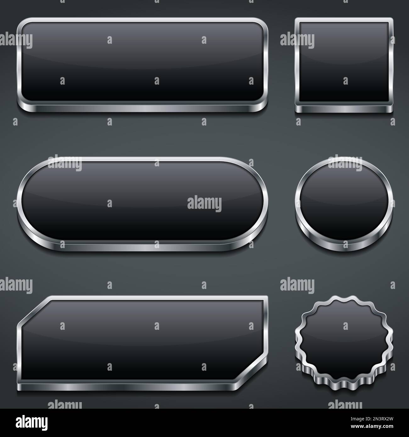 Set of blank dark buttons, vector eps10 illustration Stock Vector Image ...