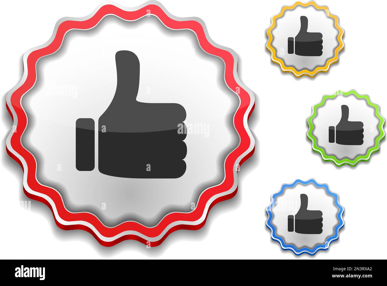 Label with thumbs up symbol, vector eps10 illustration Stock Vector ...