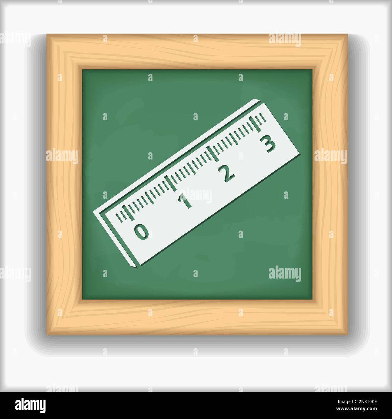 Blackboard with icon of a ruler, vector eps10 illustration Stock Vector ...