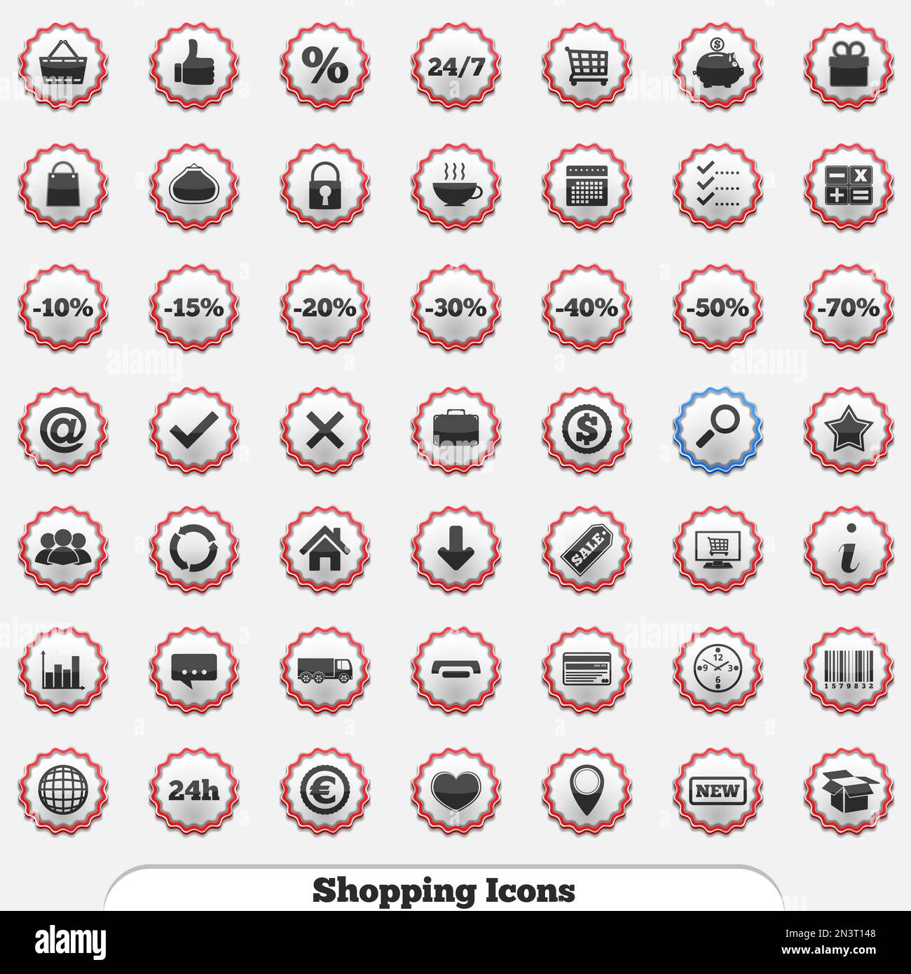 Collection of shopping icons, vector eps10 illustration Stock Vector ...