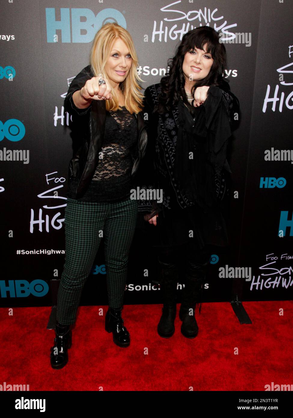 Nancy Wilson, left, and Ann Wilson, right, attend the premiere of HBO's ...
