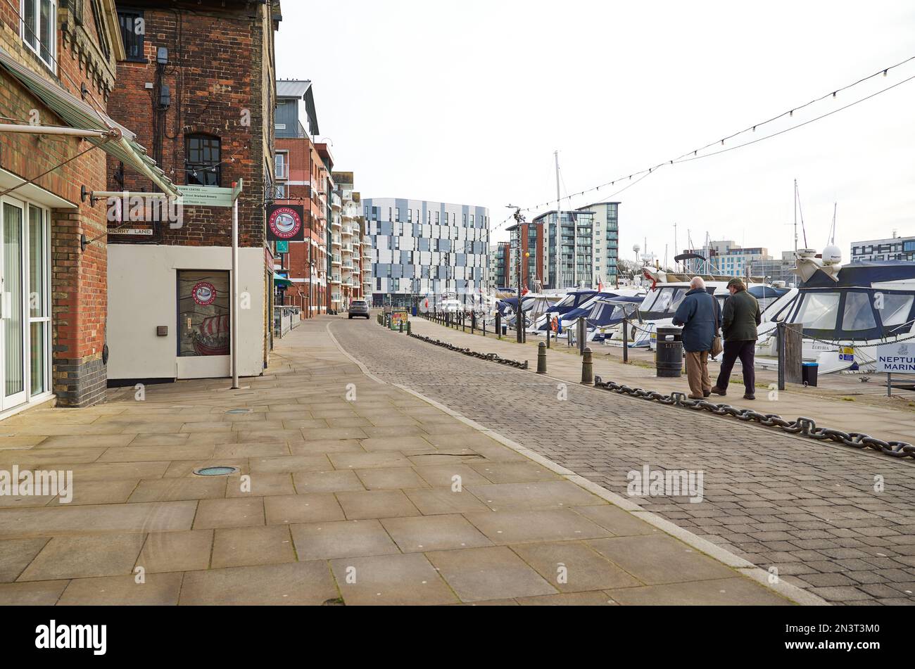 High rise building overlooking Ipswich marina, Suffolk, UK Stock Photo ...