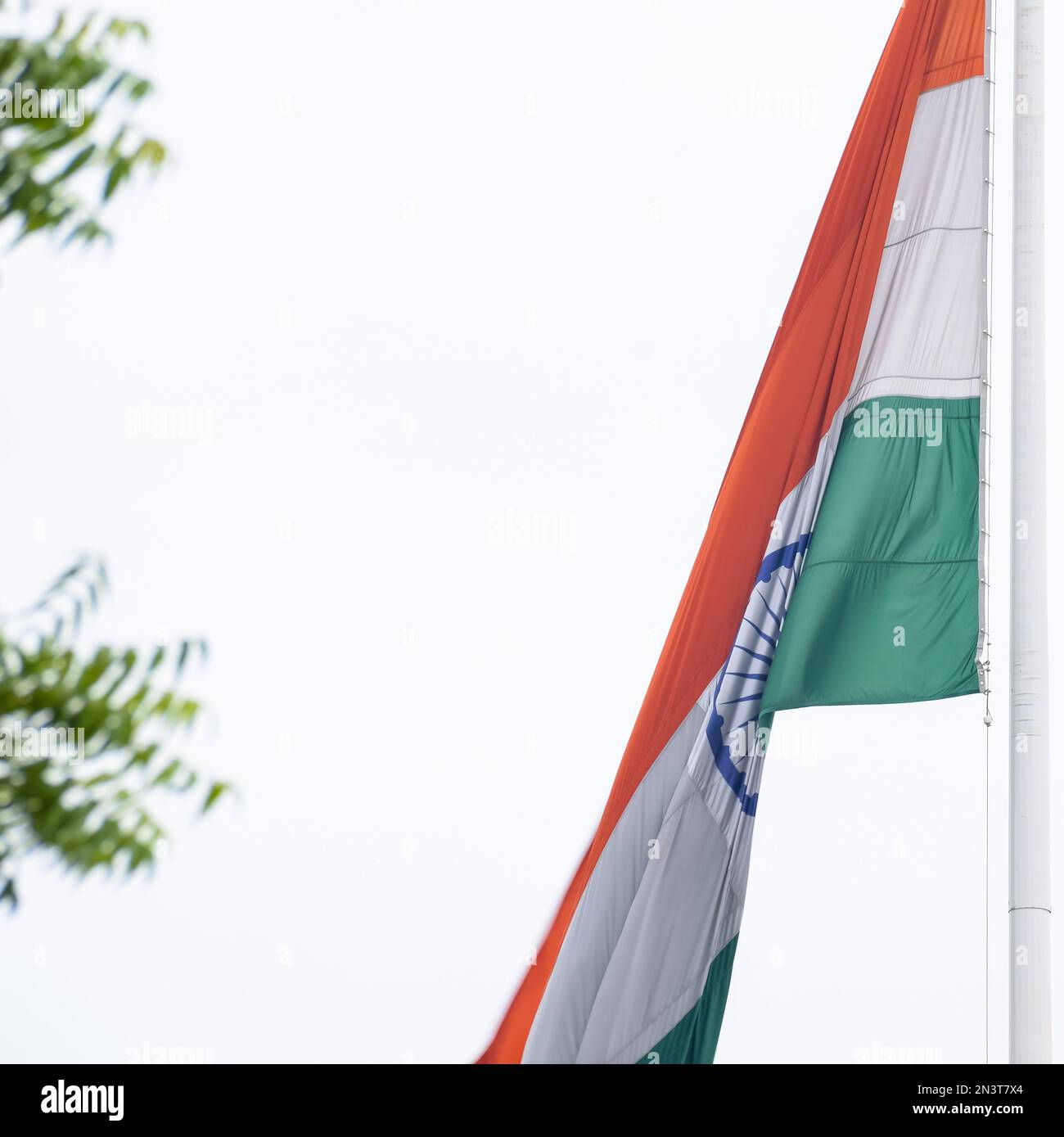 India flag flying high at Connaught Place with pride in blue sky, India ...