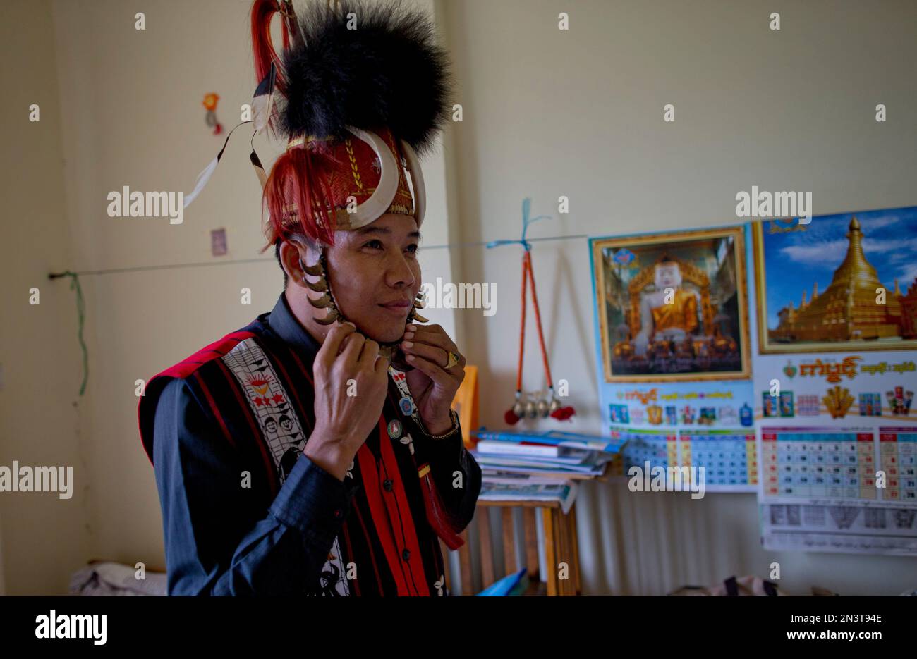 In this Sept. 17, 2014 photo, Myat Ko, an ethnic Naga member of Myanmar ...