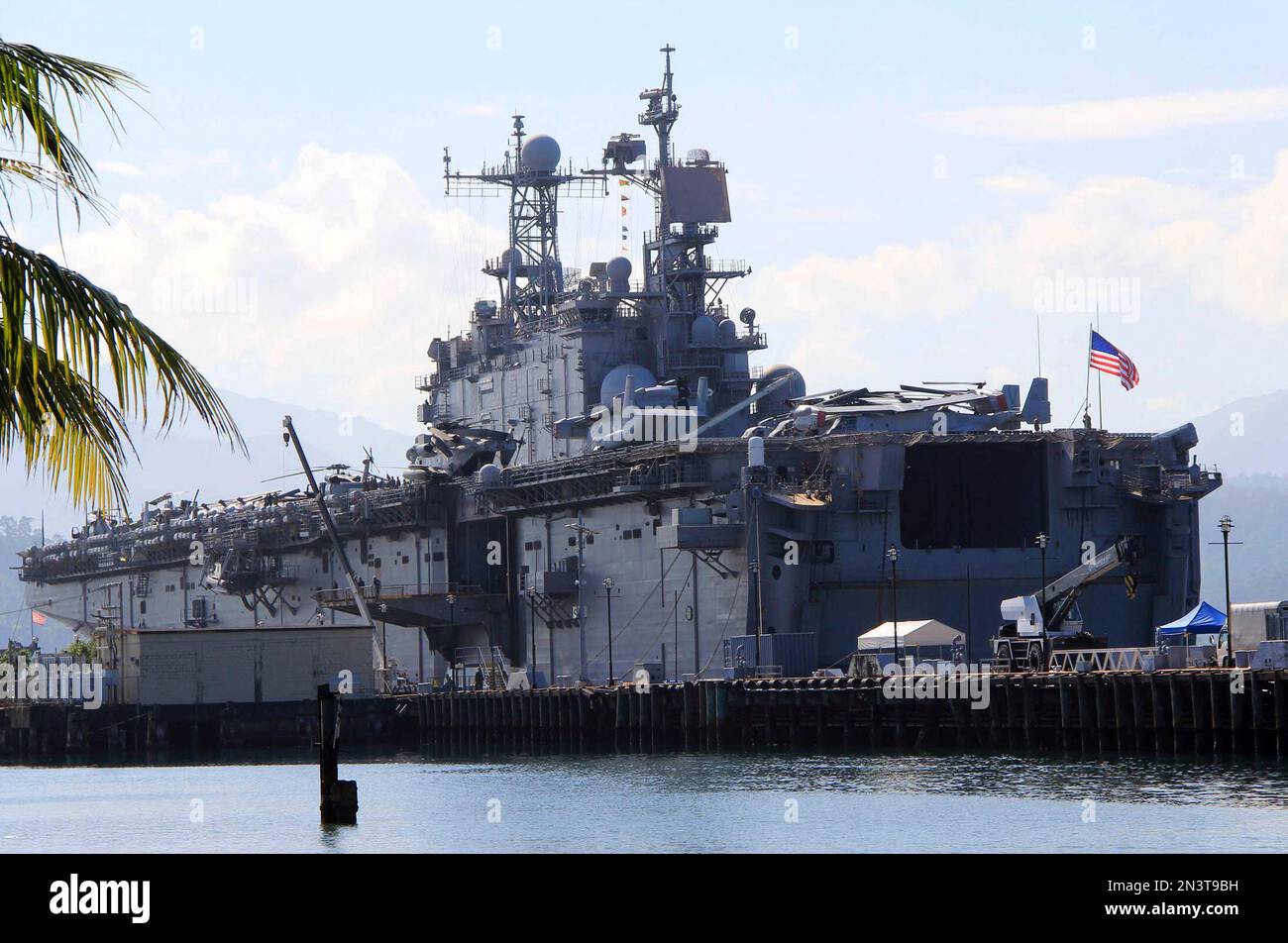 The amphibious assault ship USS Peleliu which took part in the joint ...
