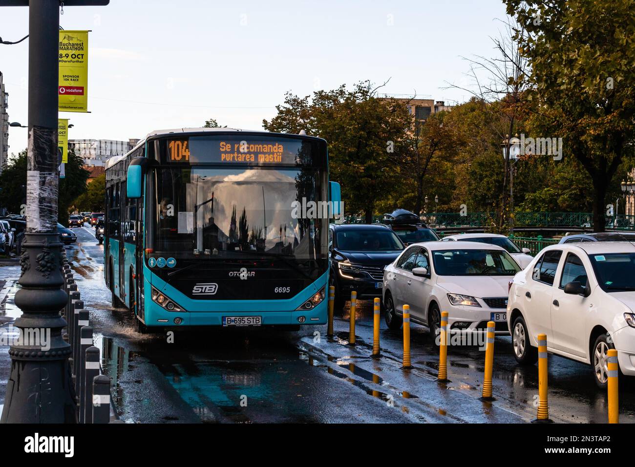 Bus in traffic. STB public transport Bucharest, Romania, 2022 Stock ...