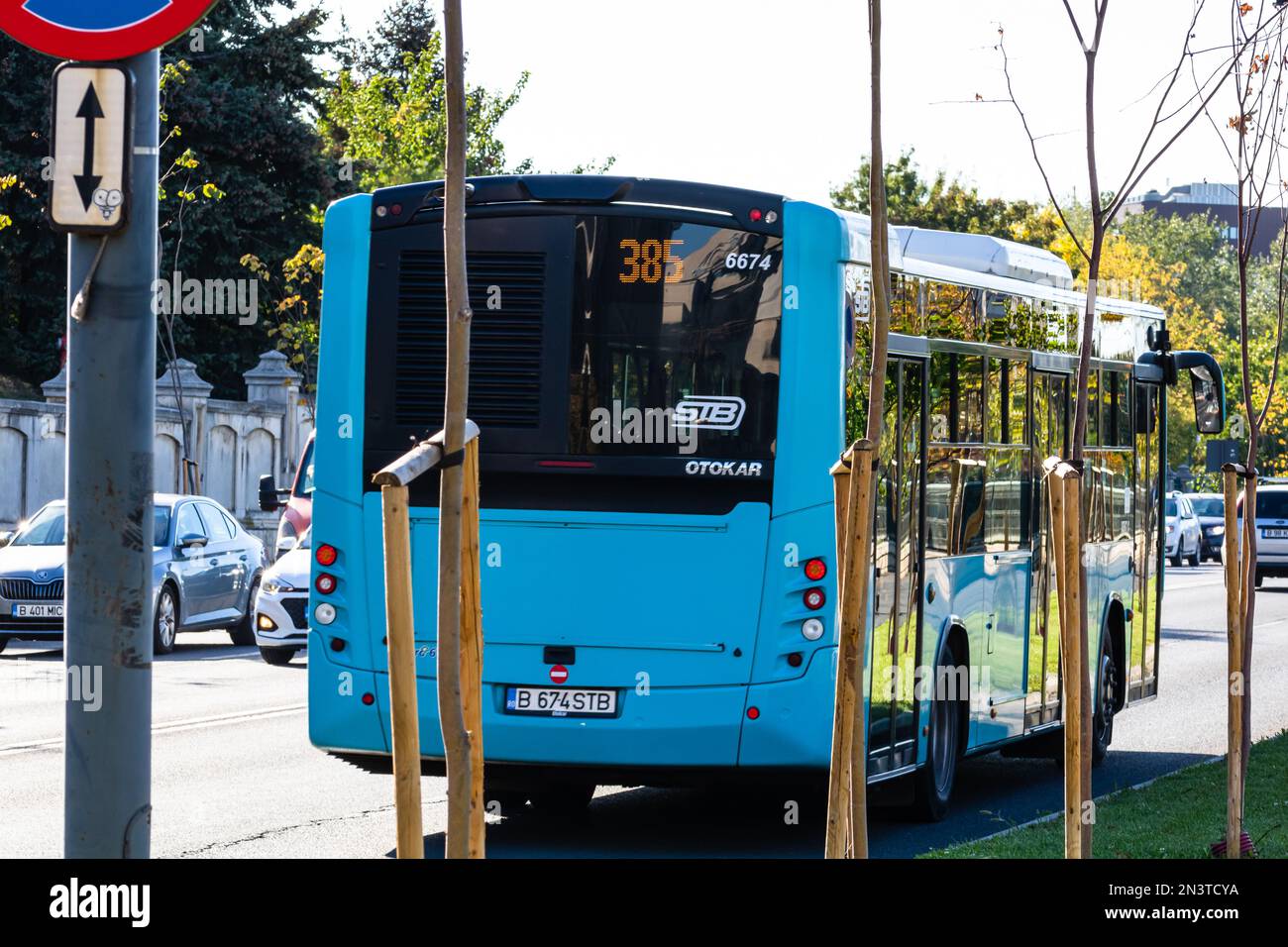 Bus in traffic. STB public transport Bucharest, Romania, 2022 Stock ...