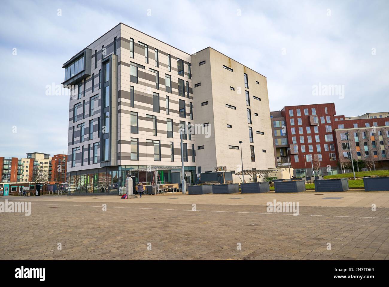 High rise building overlooking Ipswich marina, Suffolk, UK Stock Photo ...