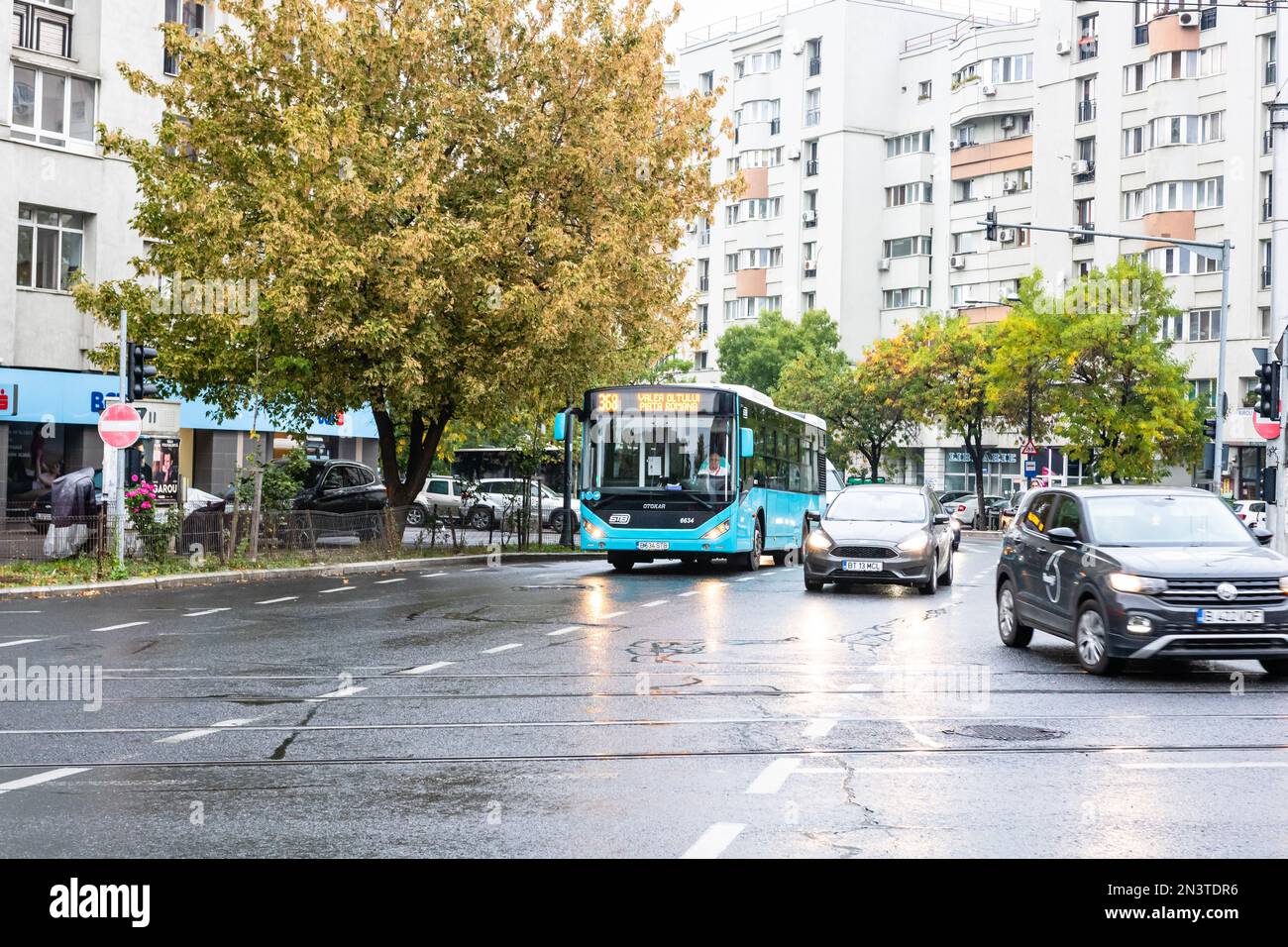 Bus in traffic. STB public transport Bucharest, Romania, 2022 Stock ...
