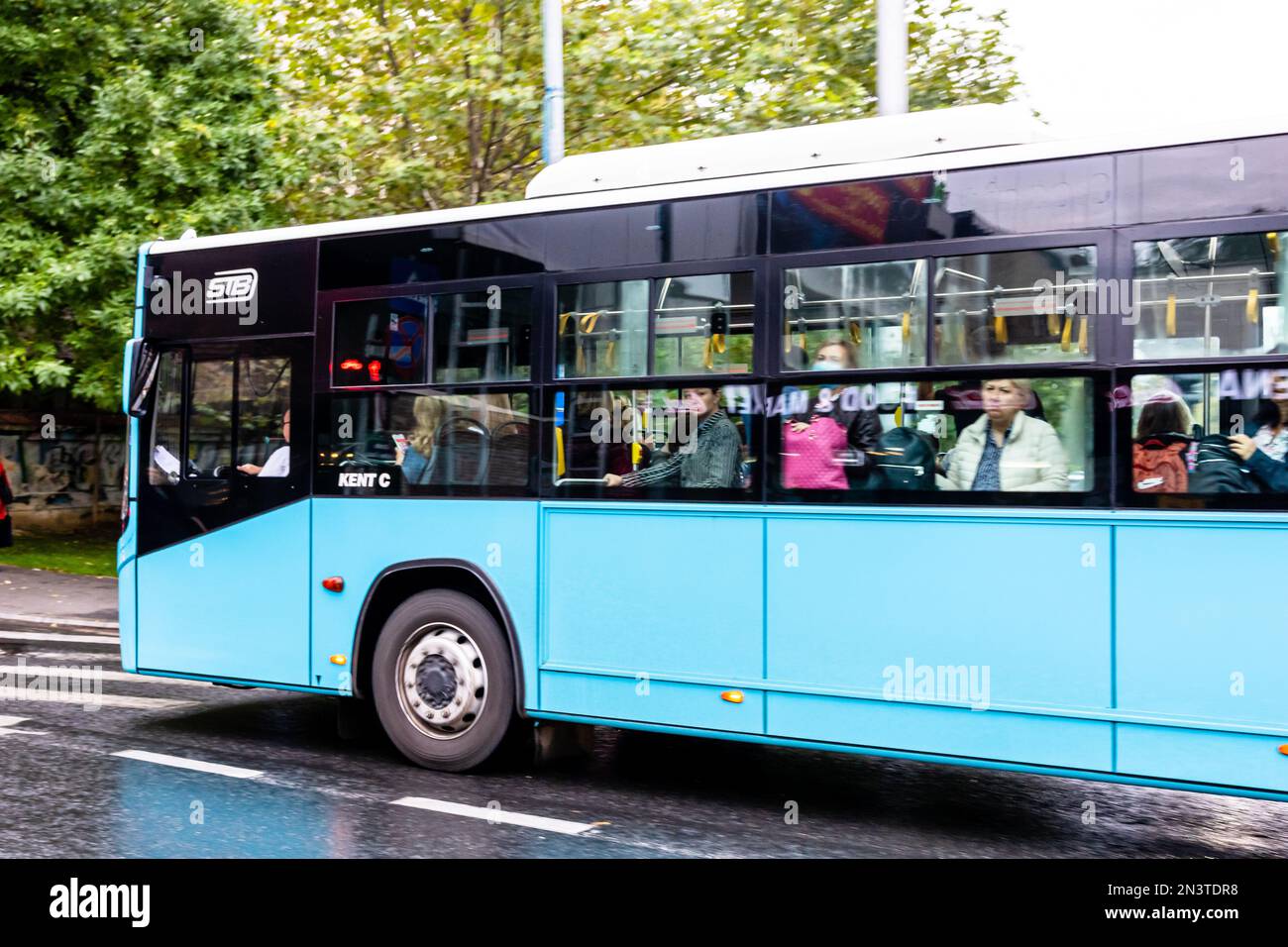 Bus in traffic. STB public transport Bucharest, Romania, 2022 Stock ...