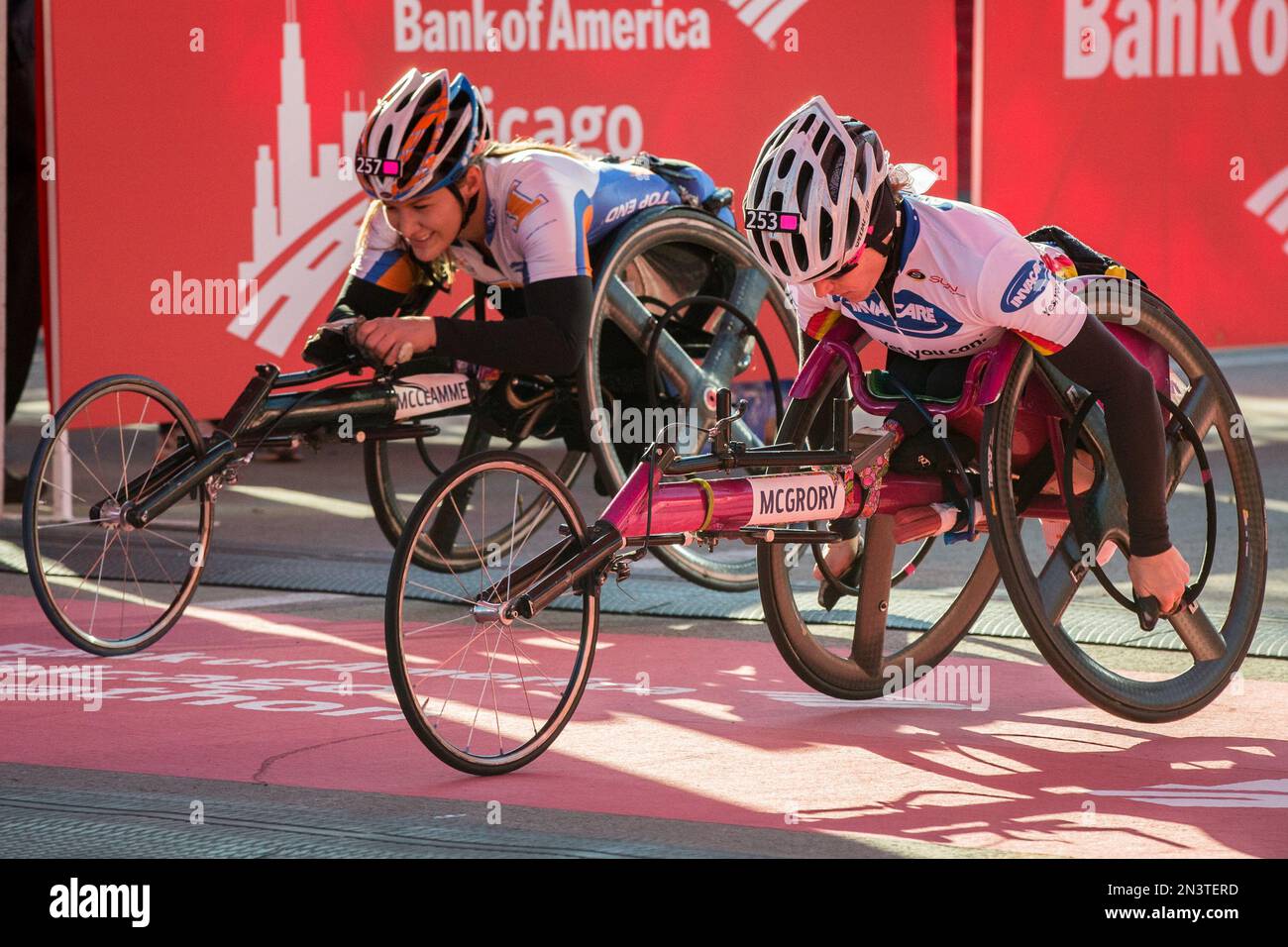 Chelsea McClammer, left, and Amanda McGrory, right, both of the United ...