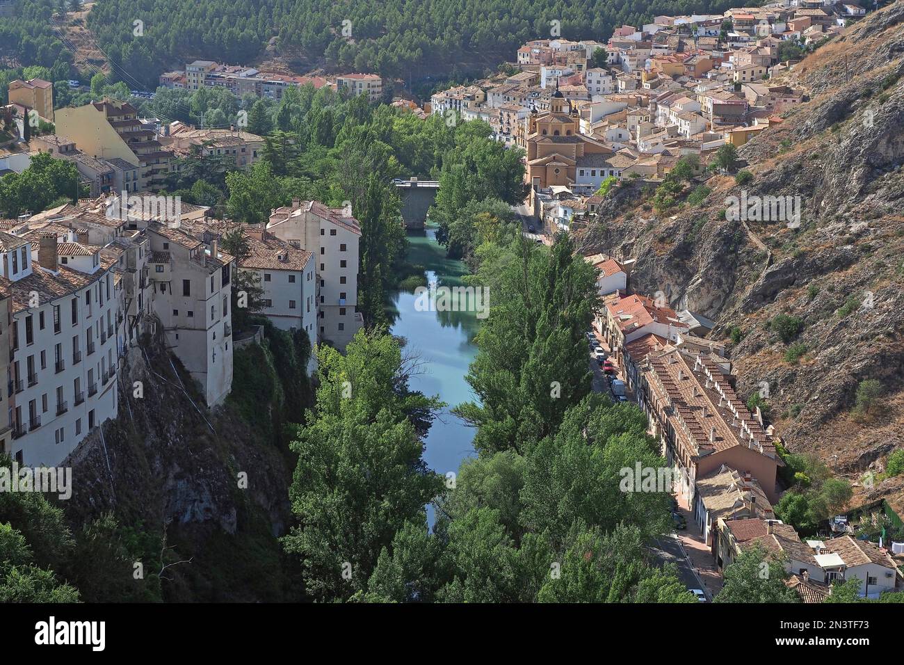 View from above of Cuenca with river, city view, top view, world ...