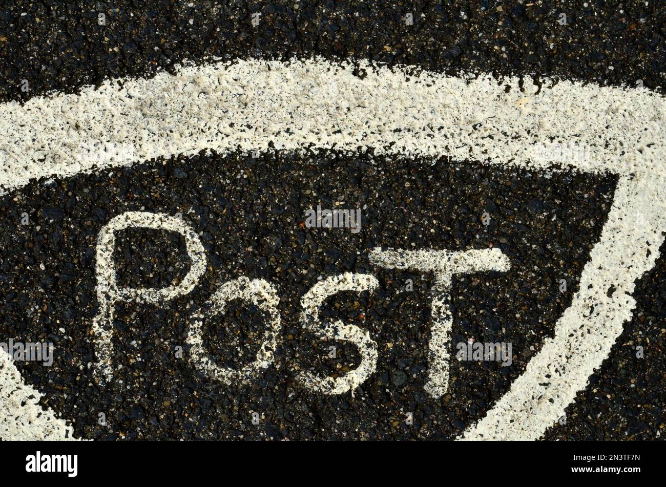 Painted word Post on asphalt road Stock Photo - Alamy