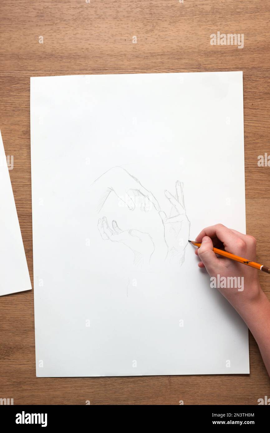 Crop unrecognizable artist drawing hi-res stock photography and images ...