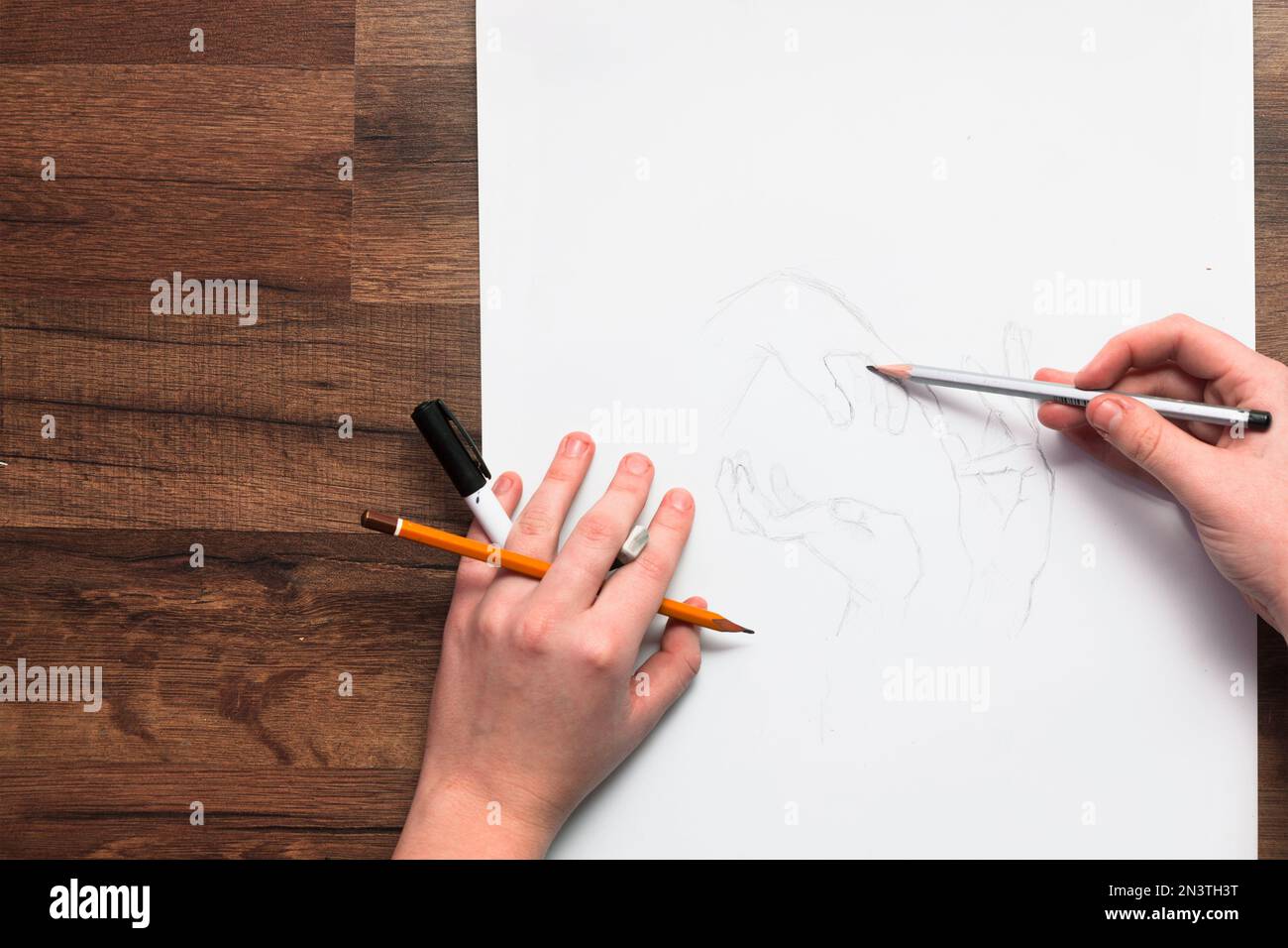 Hand drawing development from hi-res stock photography and images - Alamy