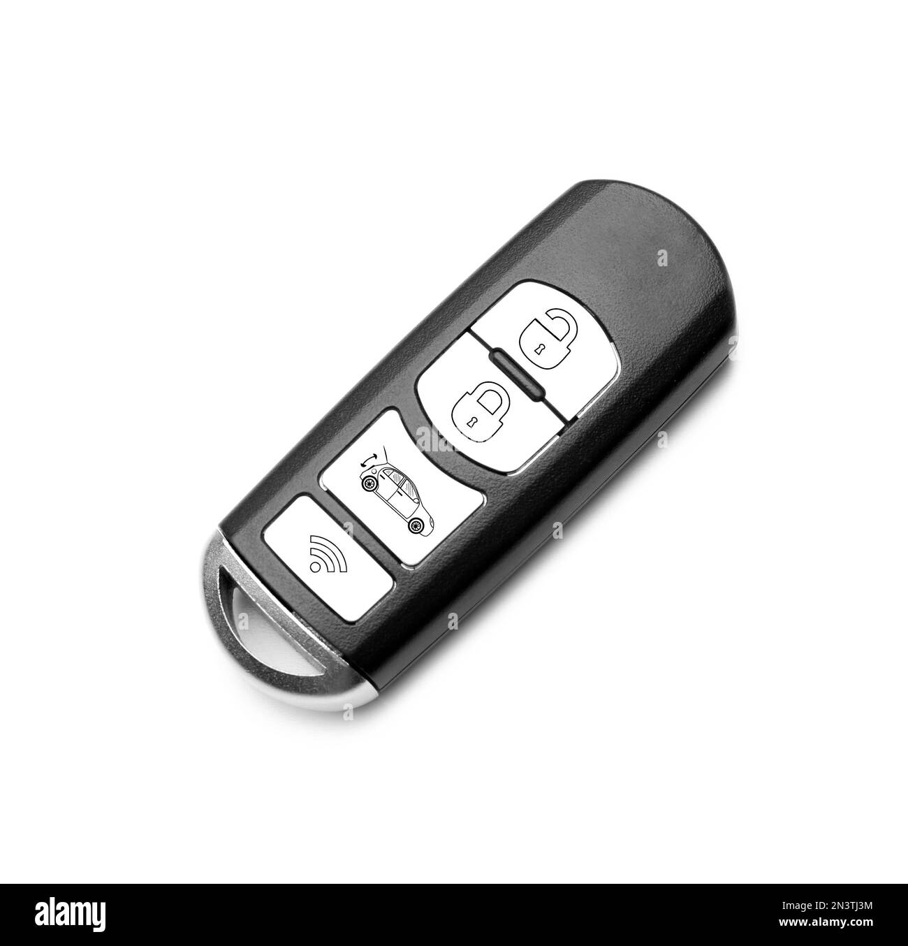 Modern car smart key isolated on white, top view Stock Photo - Alamy