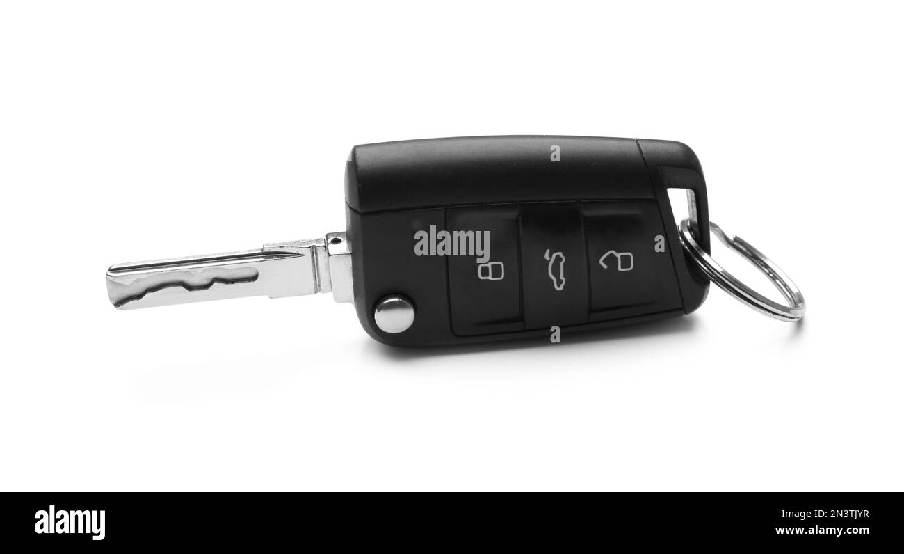 Modern car flip key isolated on white Stock Photo - Alamy