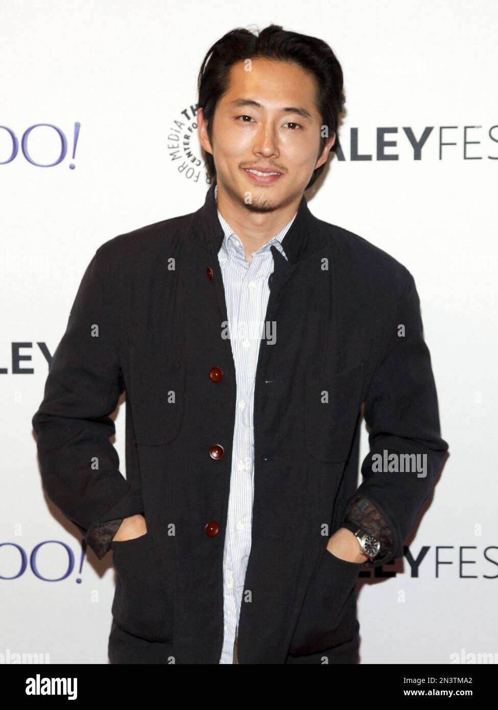 Steven Yeun attends the PaleyFest New York "The Walking Dead" panel ...