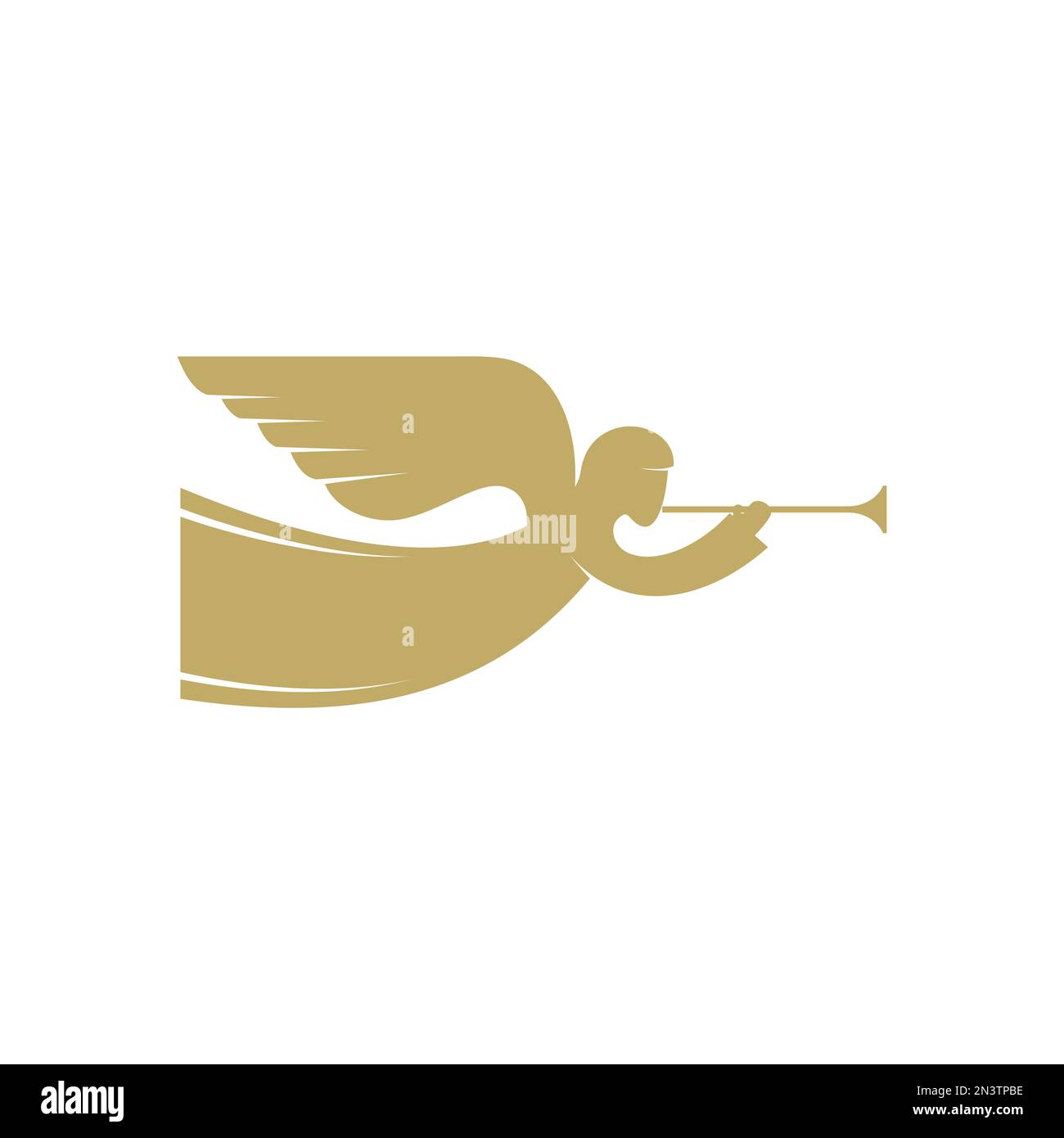 Vector illustration. The angel with the trumpet is God's herald Stock ...