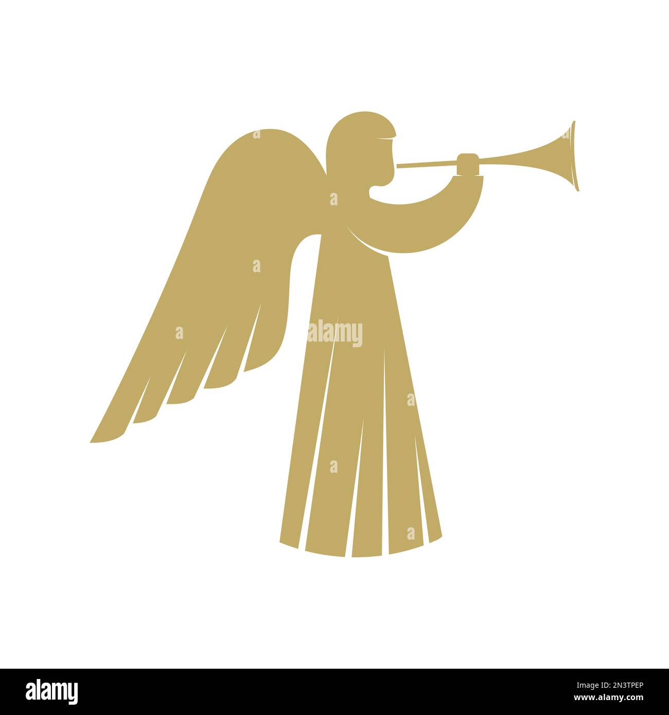 Vector illustration. The angel with the trumpet is God's herald Stock ...