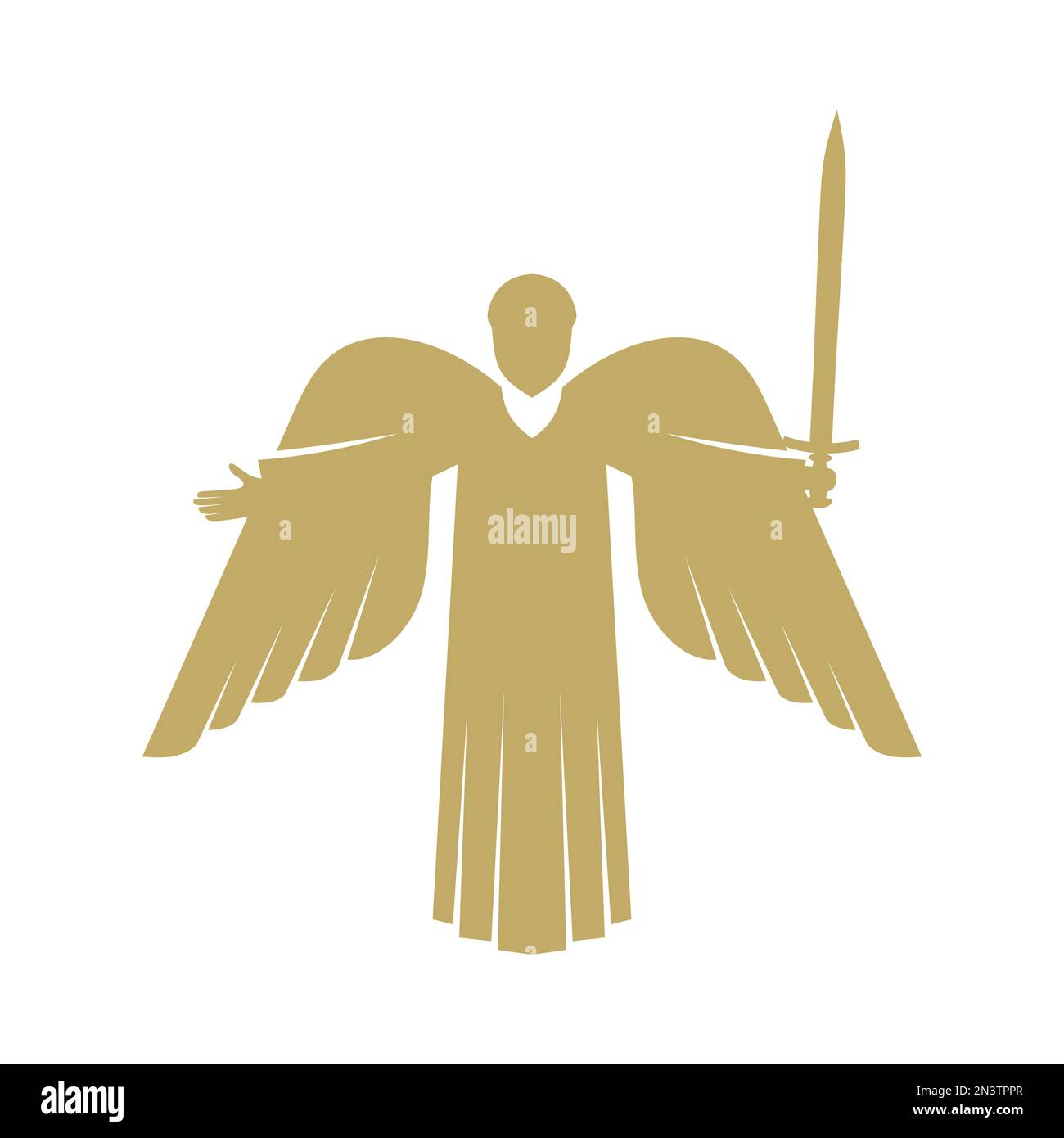 Vector illustration. The angel is God's herald and messenger with a ...