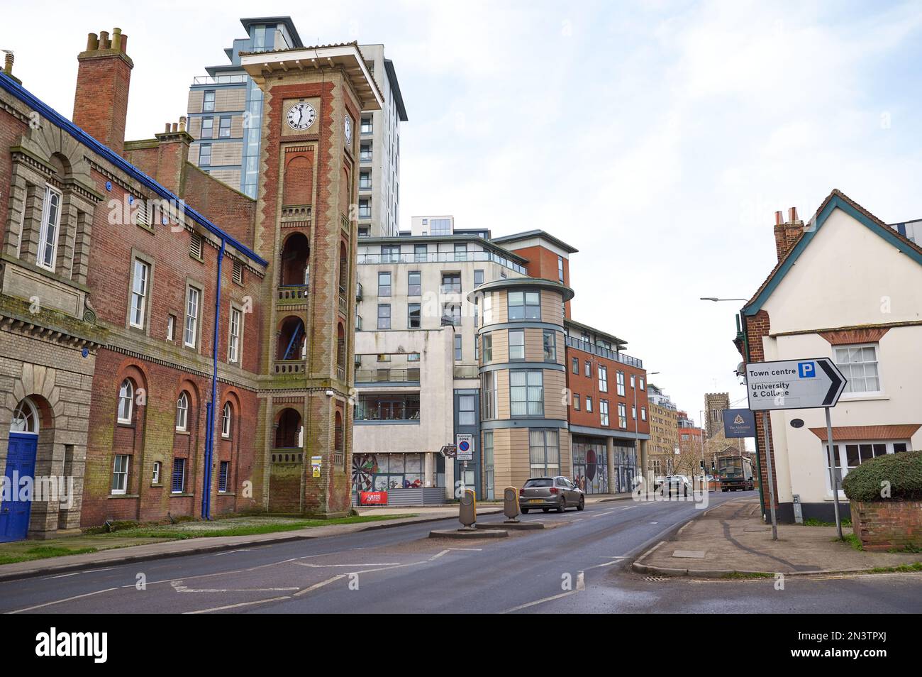 Old and new buildings in Ipswich, Suffolk, UK Stock Photo - Alamy