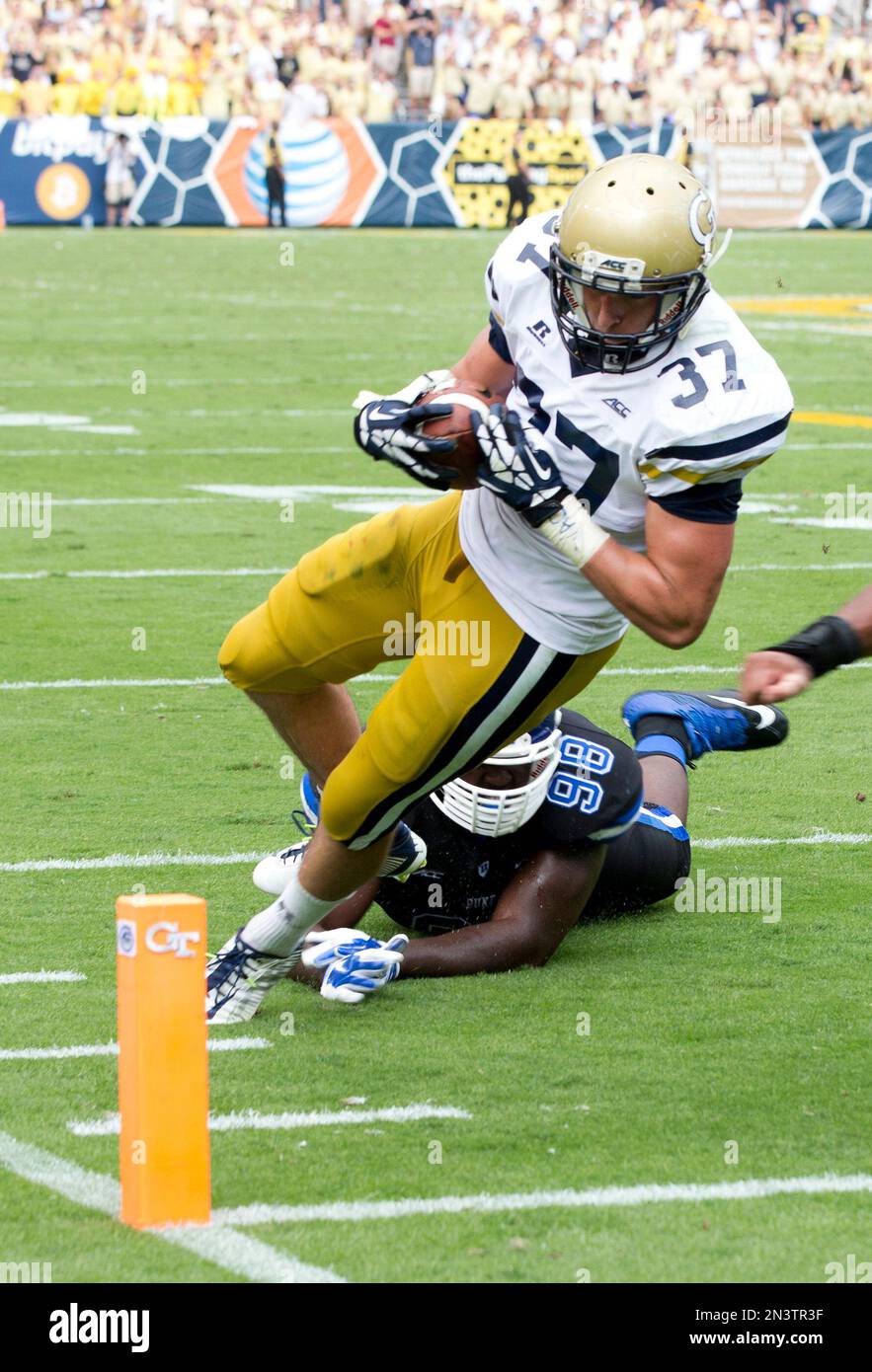 Georgia Tech running back Zach Laskey (37) gets past Duke defensive ...