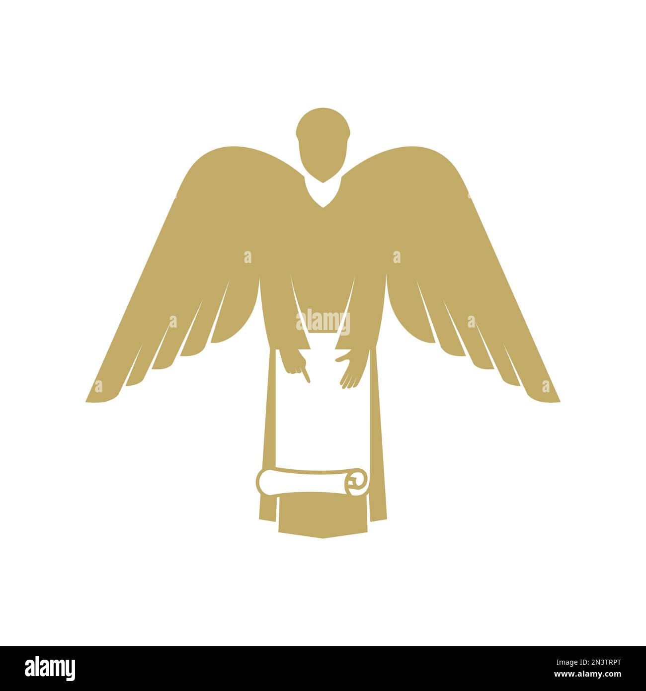 Vector illustration. An angel, God's herald, holds a holy scroll Stock ...