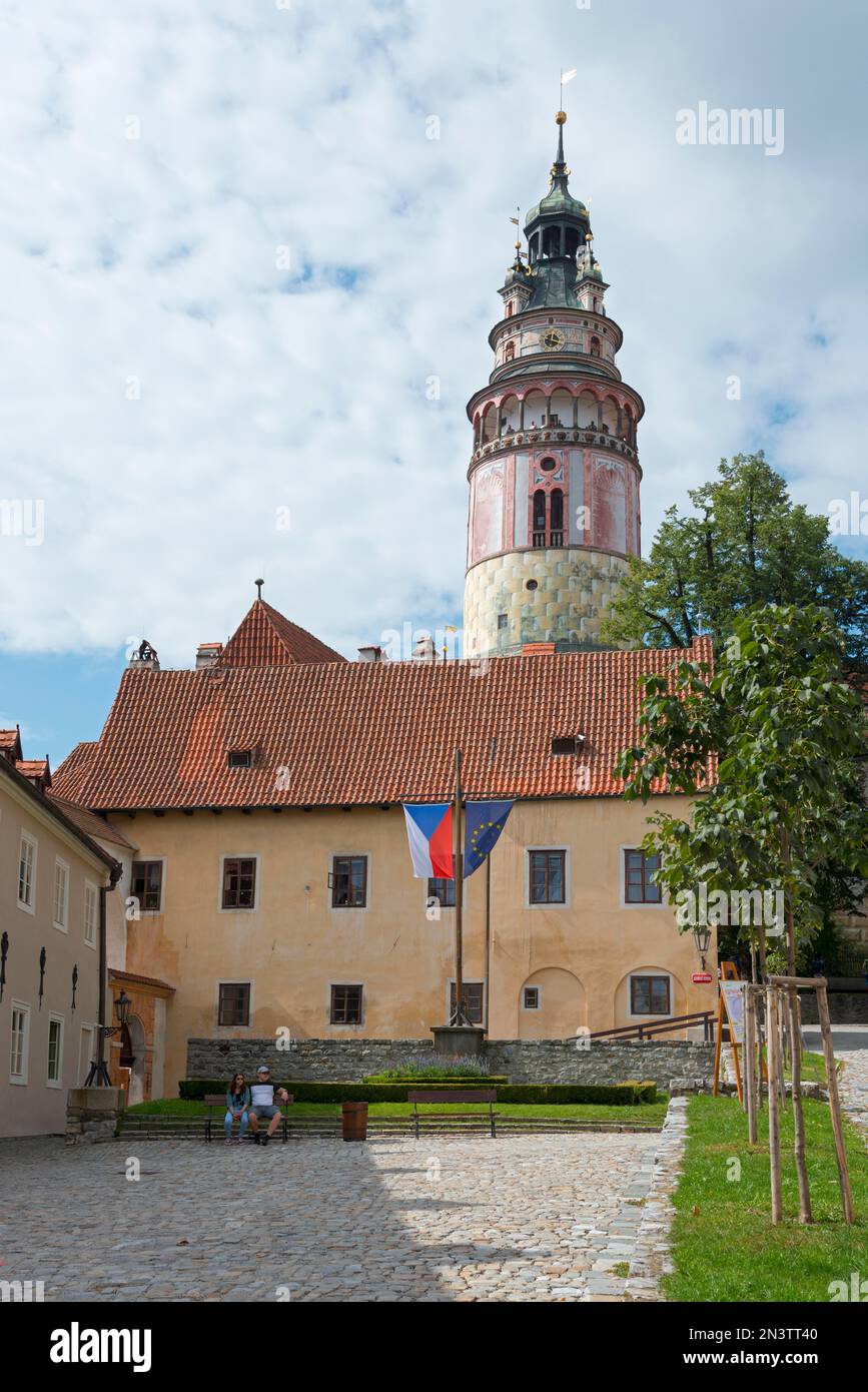 Cesky Krumlov Castle with Castle Tower, Krumlov Castle, Schwarzenberg ...